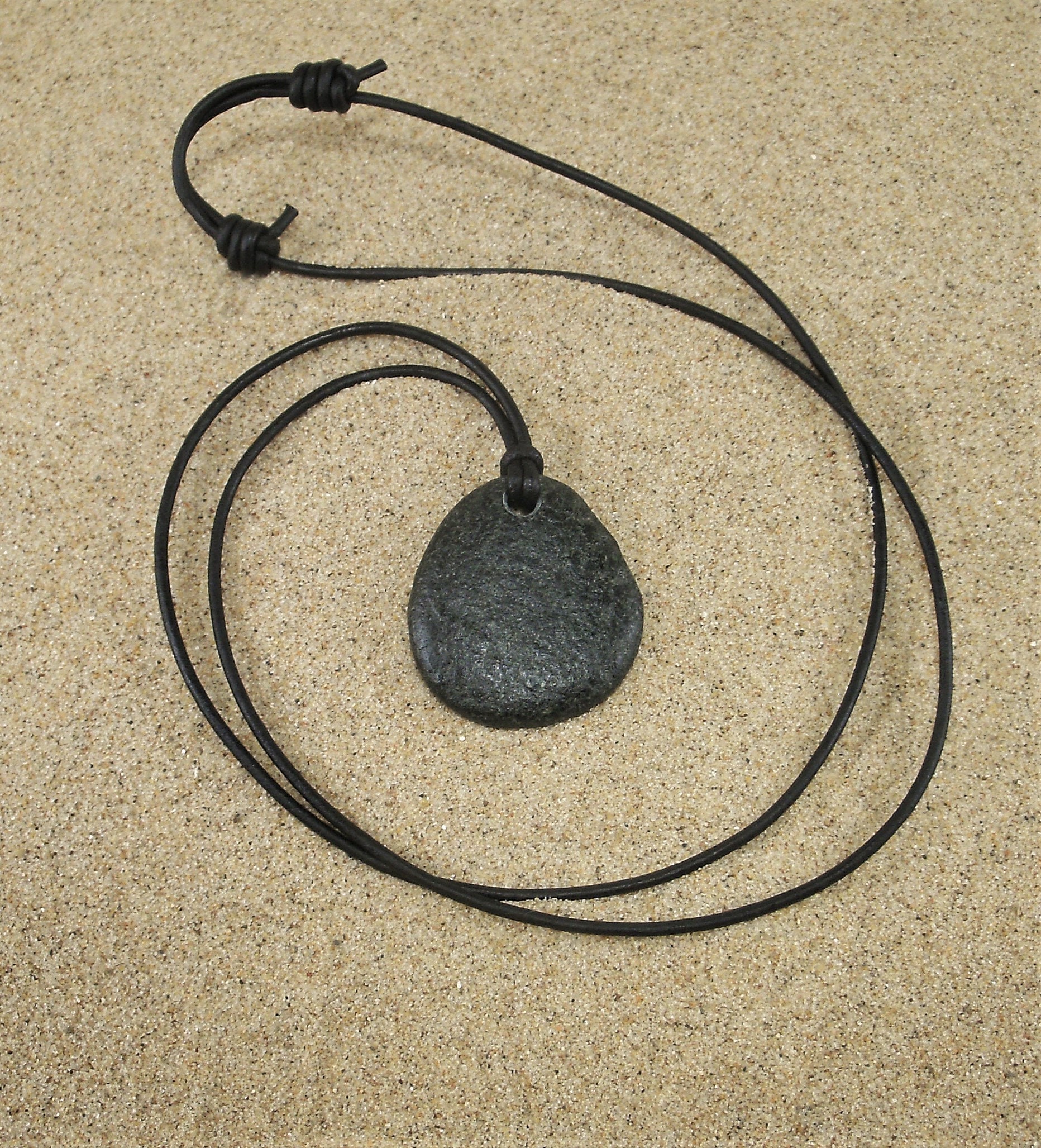 Natural Stone Pendant, Lake Michigan Beach Rock Pendant Necklace with ...