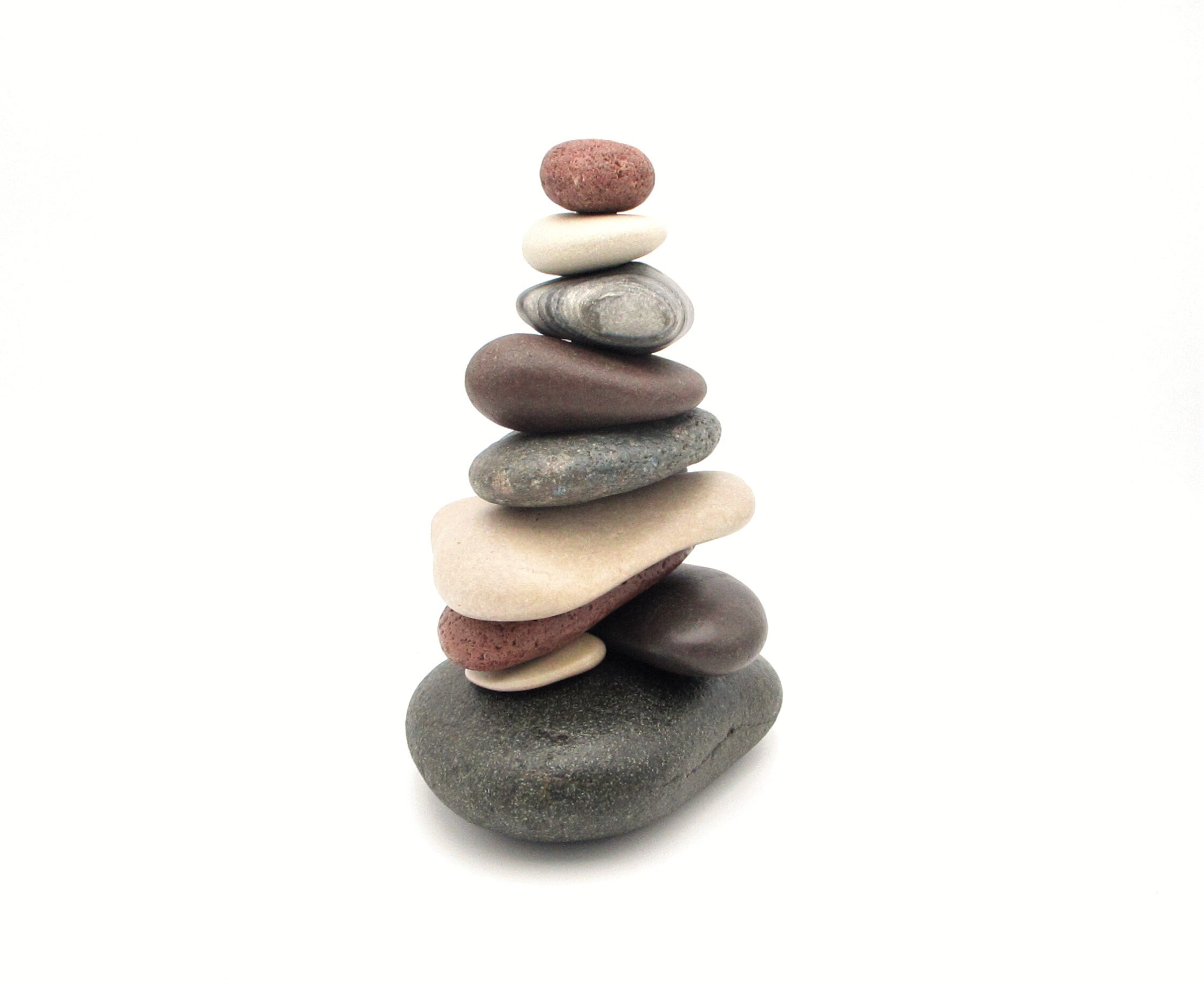 Rock Cairn for Home or Office, Pure Michigan Beach Stone Cairn #171 ...