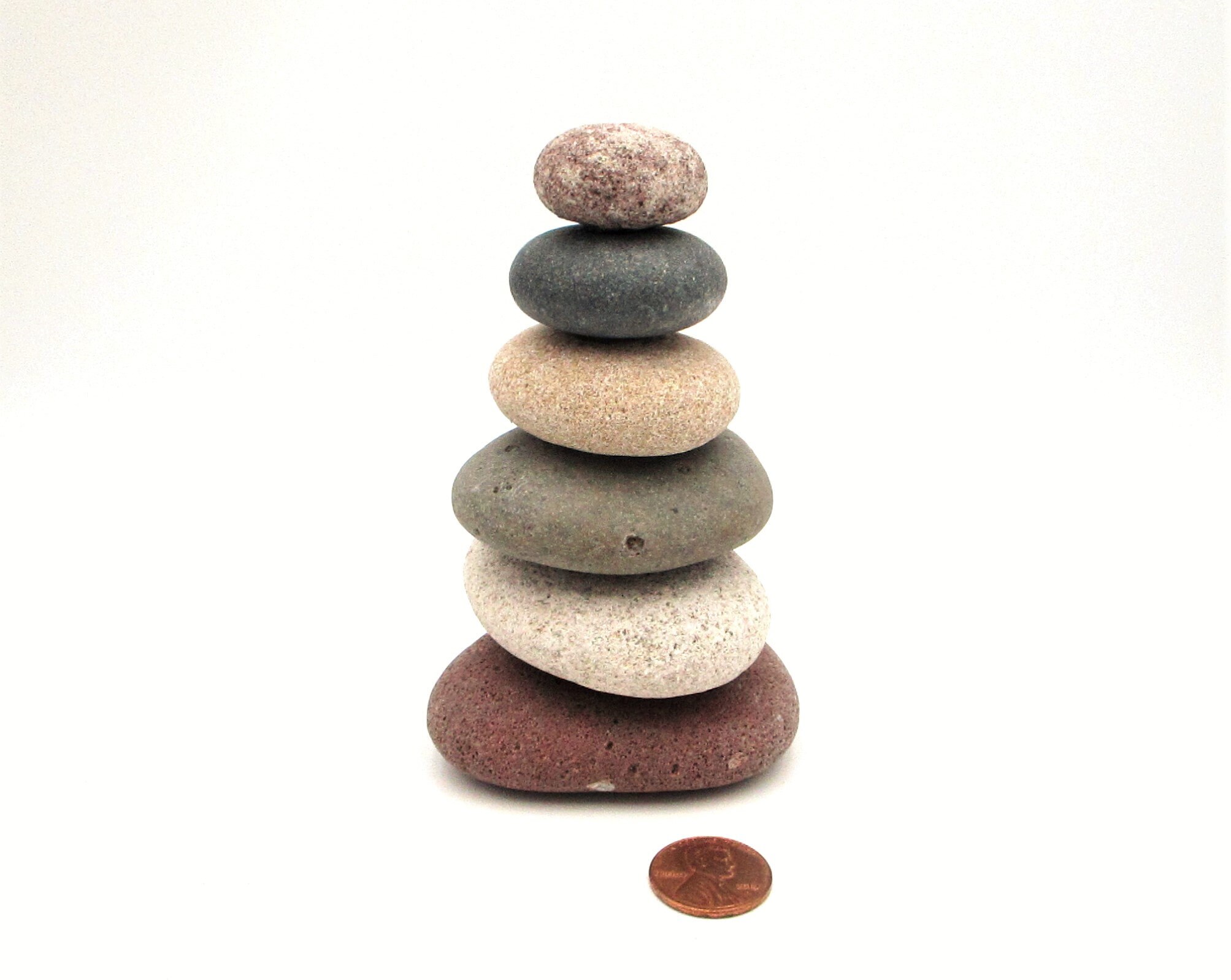 Aquarium Safe Beach Stone Cairn, Bonded Rock Cairn from Lakes Michigan ...