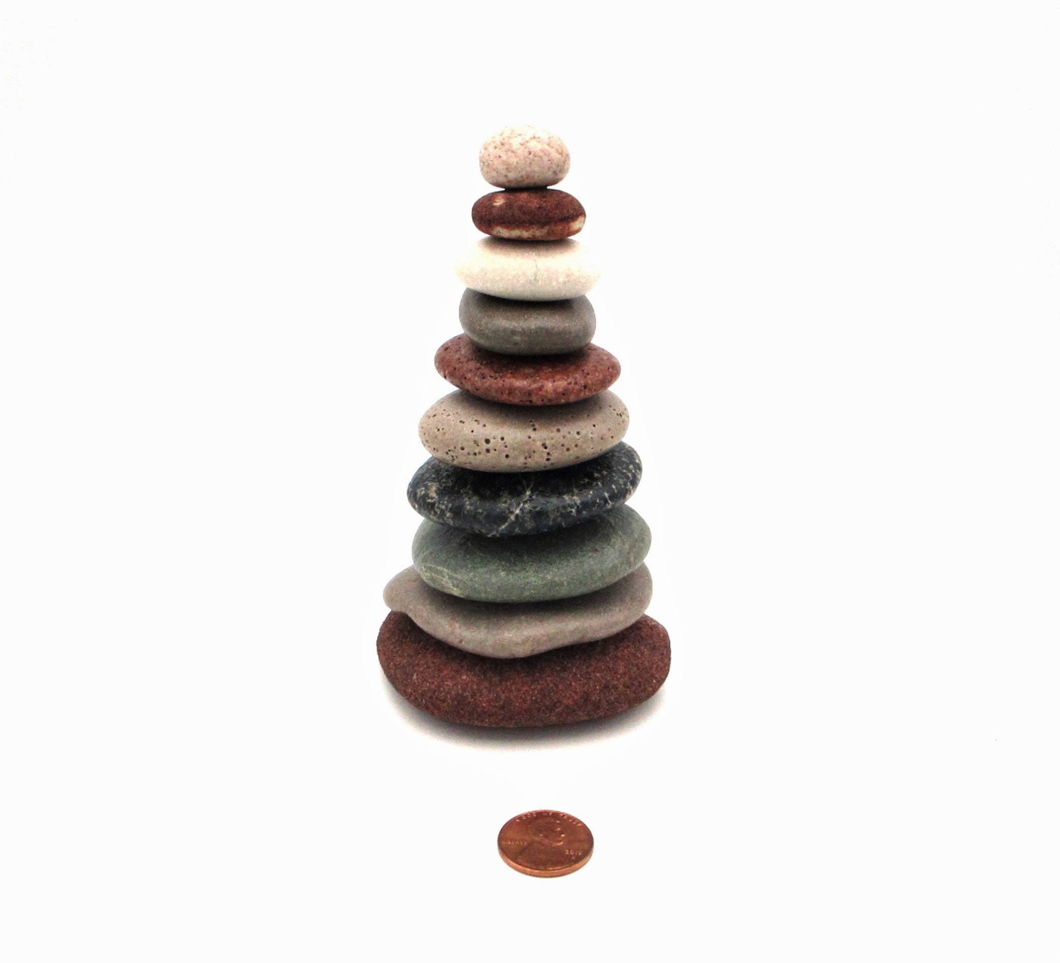 Beach Pebble Stone Cairn, Natural Lake Michigan and Lake Superior Rock ...