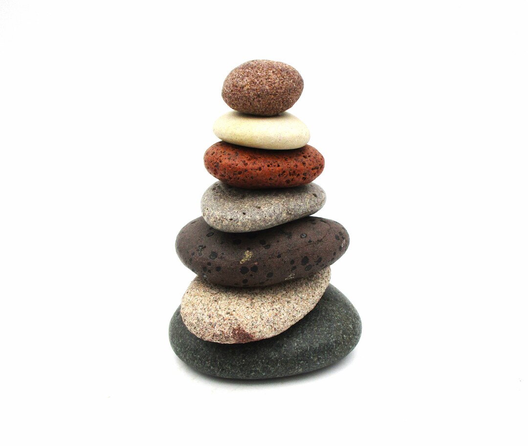 Colorful Rock Cairn for Home or Office, Lake Michigan and Lake Superior ...