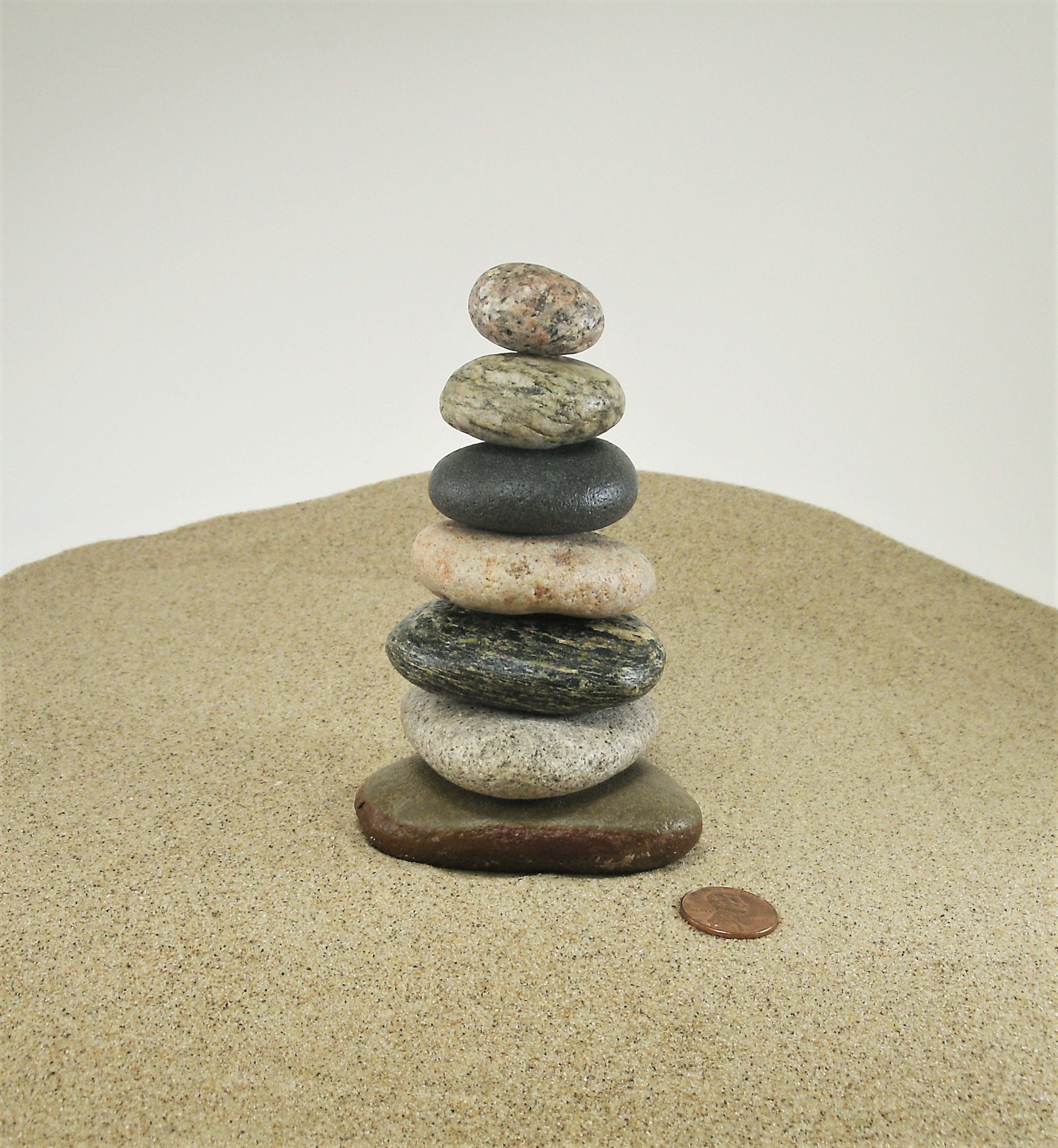 Stone Cairn, Natural Miniature Lake Michigan Beach Stone Cairn Marker ...