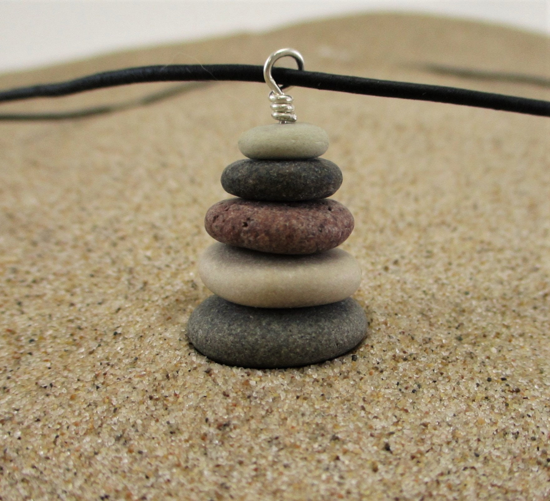 Pure Michigan Stone Cairn Necklace, 18 Inch Pebble Pendant with ...