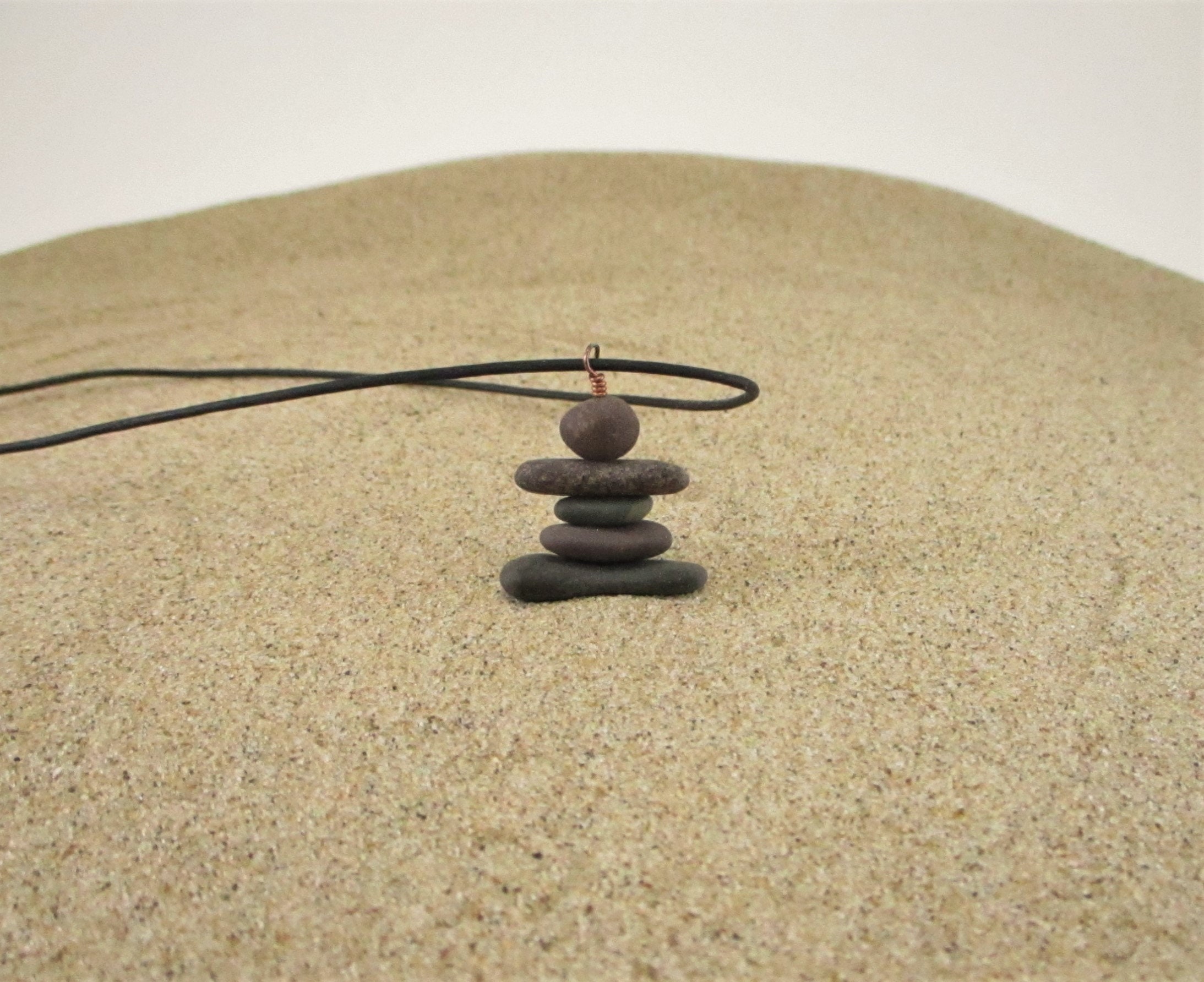 Inukshuk Necklace, Adjustable Lake Superior Inukshuk Style Beach Stone ...