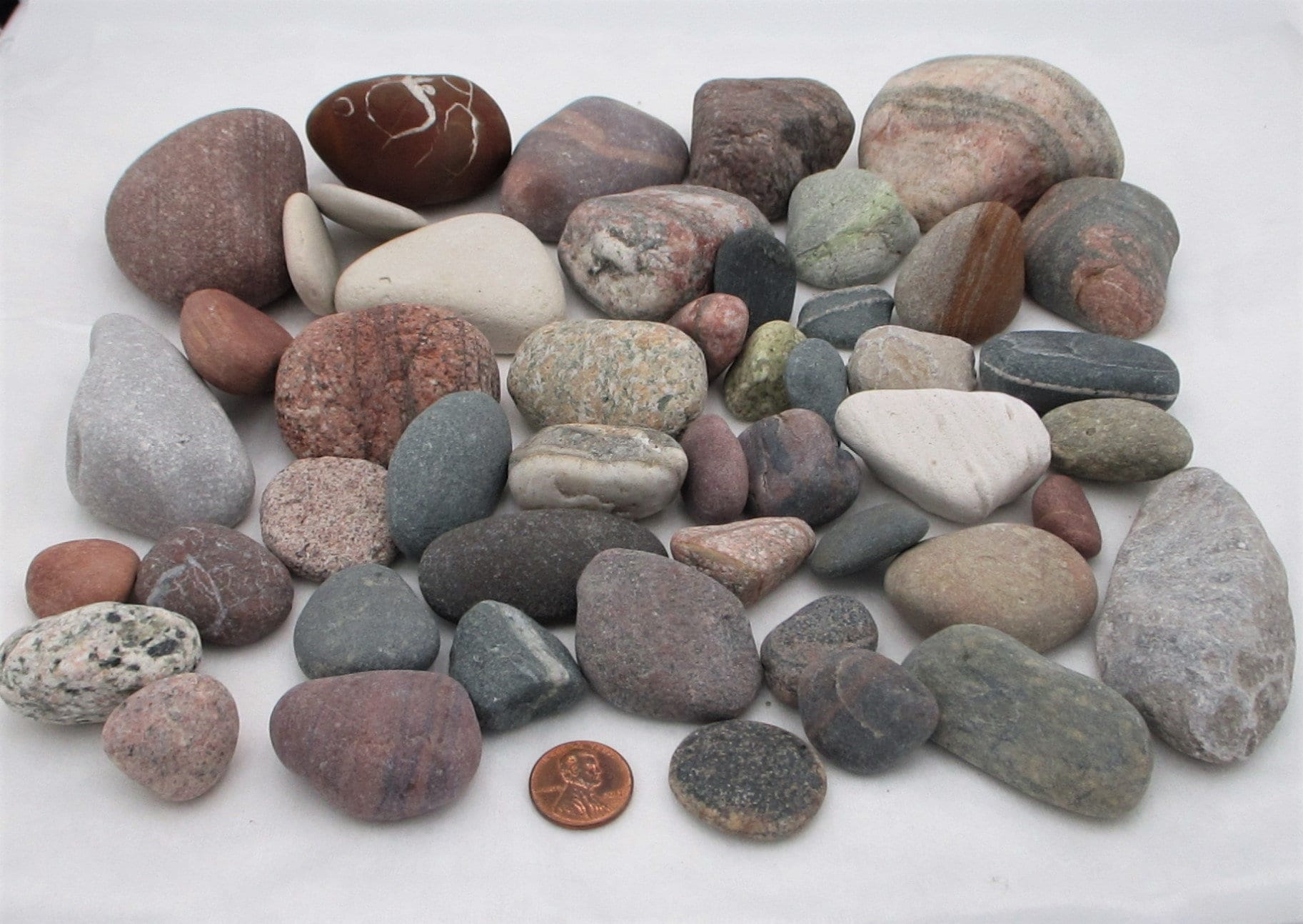 Lake Michigan Small Stone Assortment, Natural Beach Stones