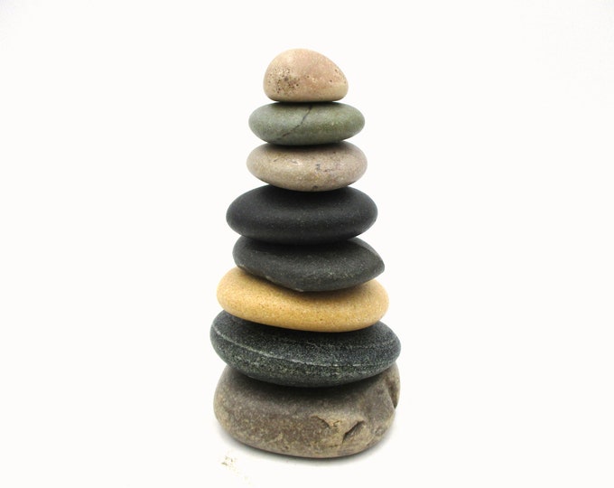 Small Lake Michigan Stone Cairn, Nature Inspired Pebble Art, Beach ...