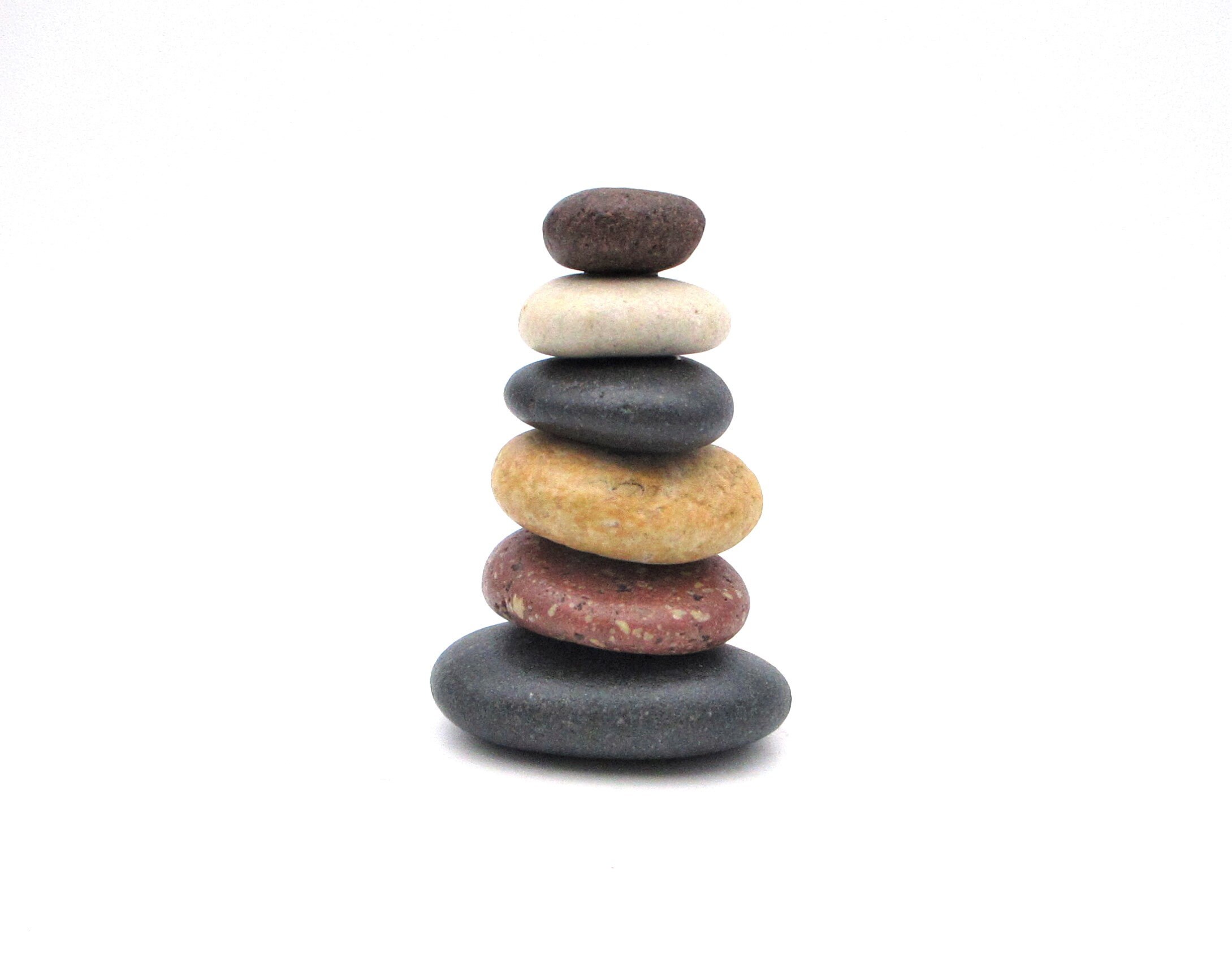 Tiny Pebble Beach Pebble Cairn, Natural Lake Michigan Mini Cairn #11 ...