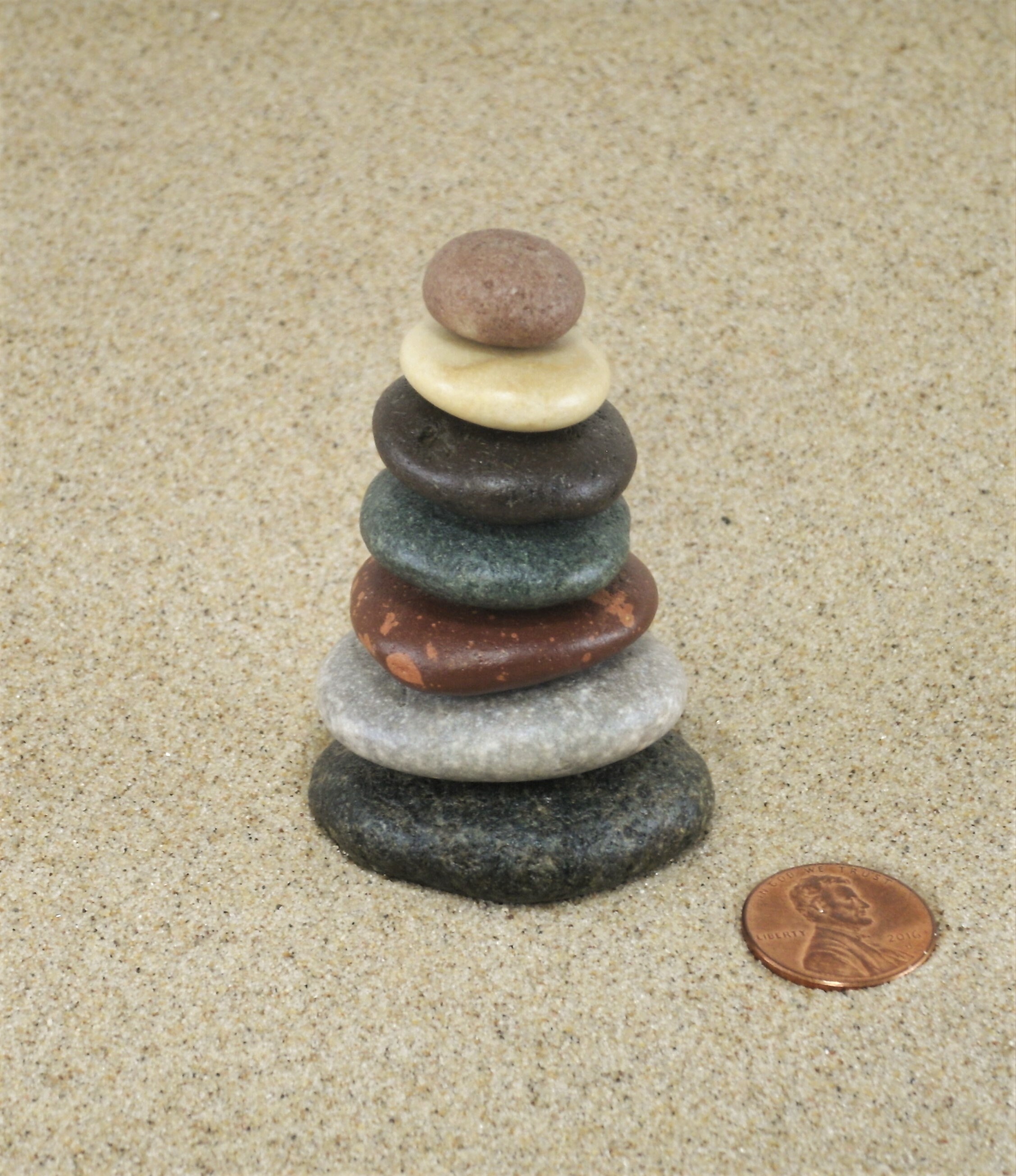 Lake Michigan Small Pebble Cairn #454, Beach Stone Stacks, Balance ...