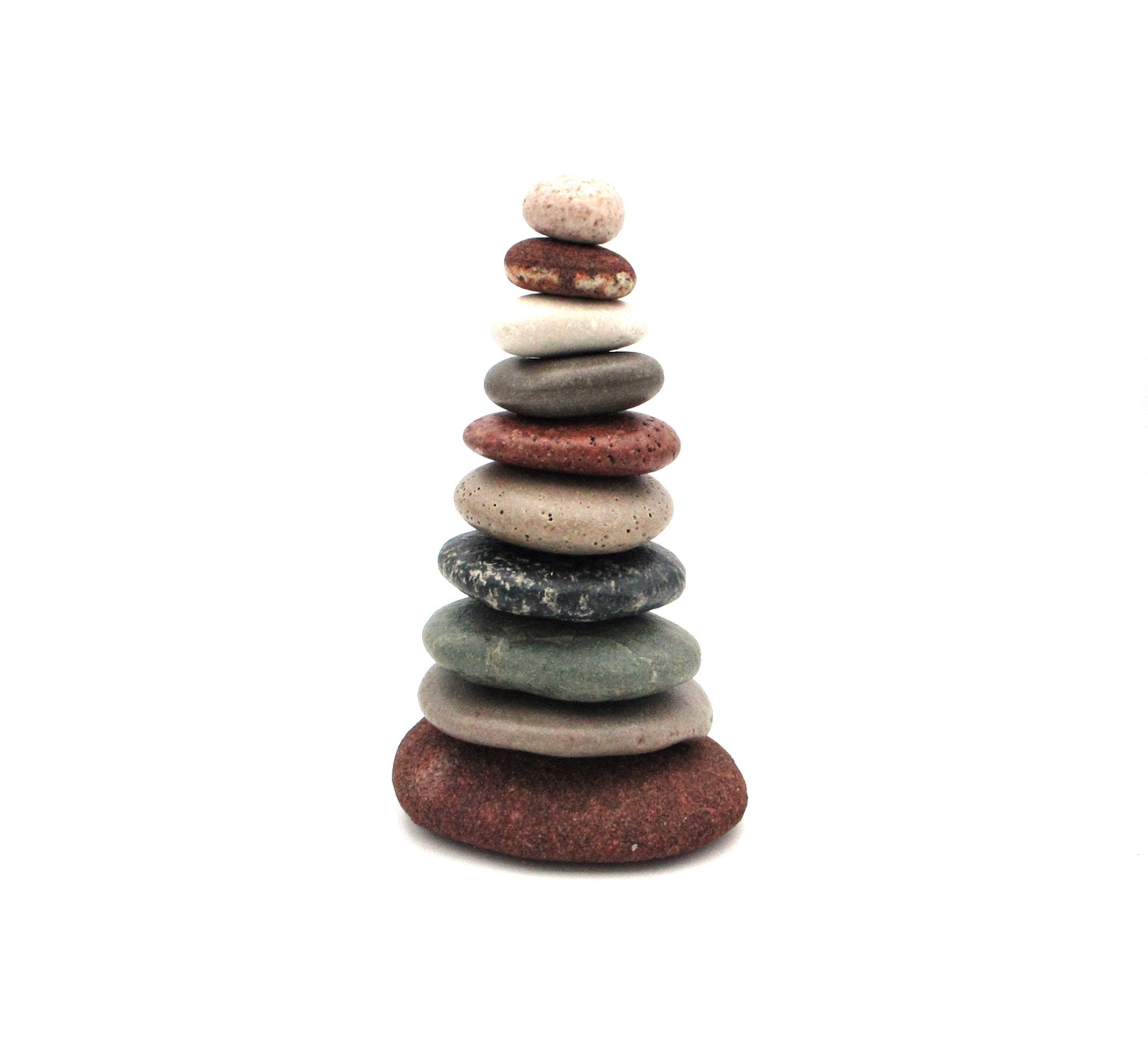 Beach Pebble Stone Cairn, Natural Lake Michigan and Lake Superior Rock ...