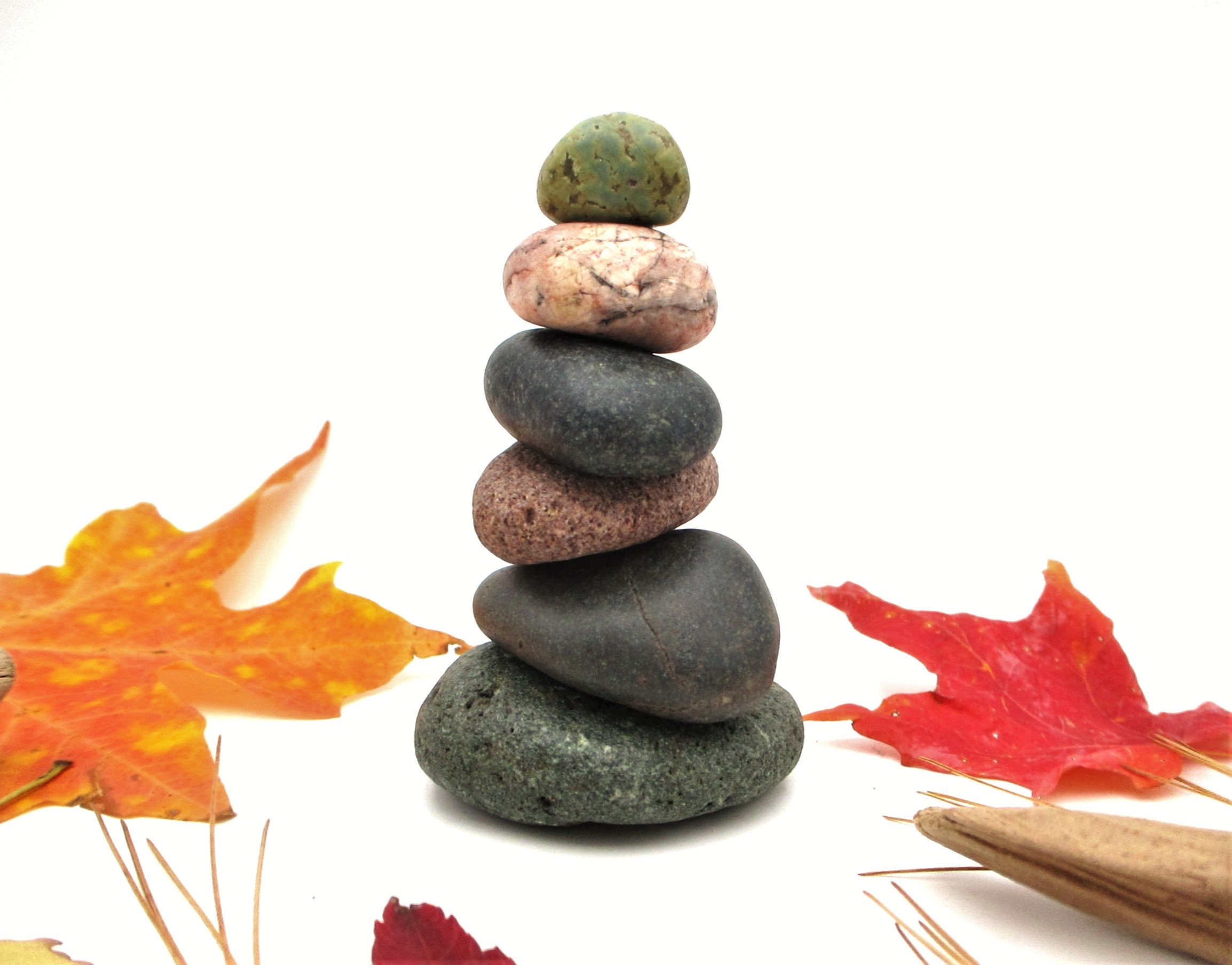 Small Lake Superior Stone Cairn Trail Marker #64, Colorful Stone Stack ...