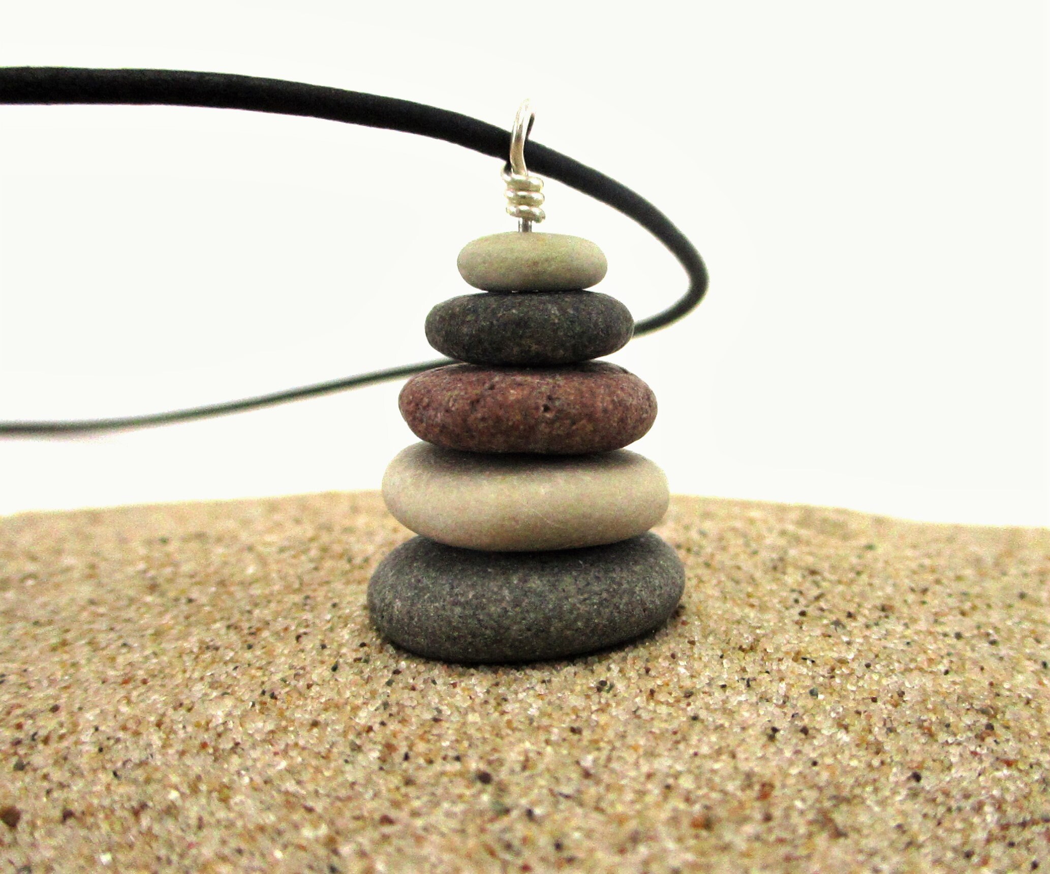 Pure Michigan Stone Cairn Necklace, 18 Inch Pebble Pendant with ...