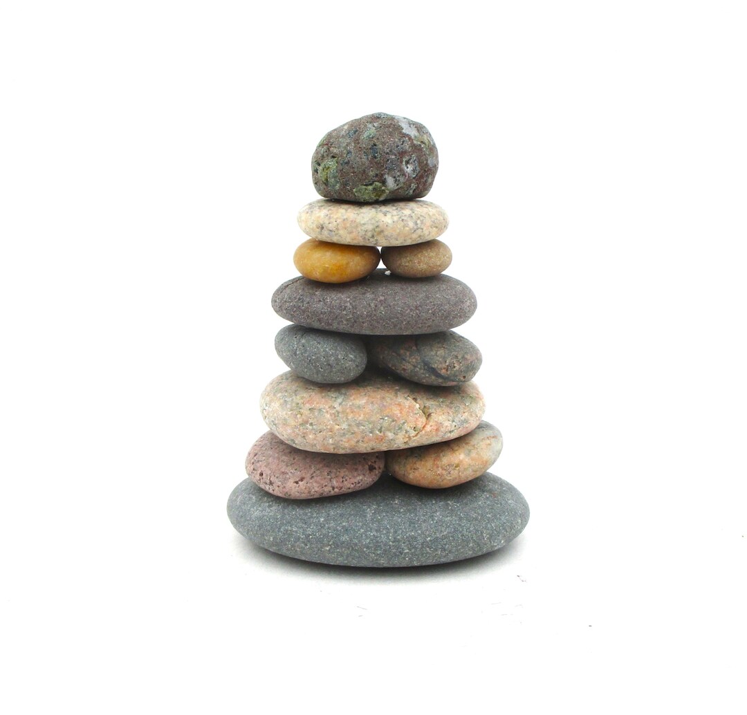 Miniature Rock Cairn Sculpture From Lake Superior - Natural Beach Stone ...