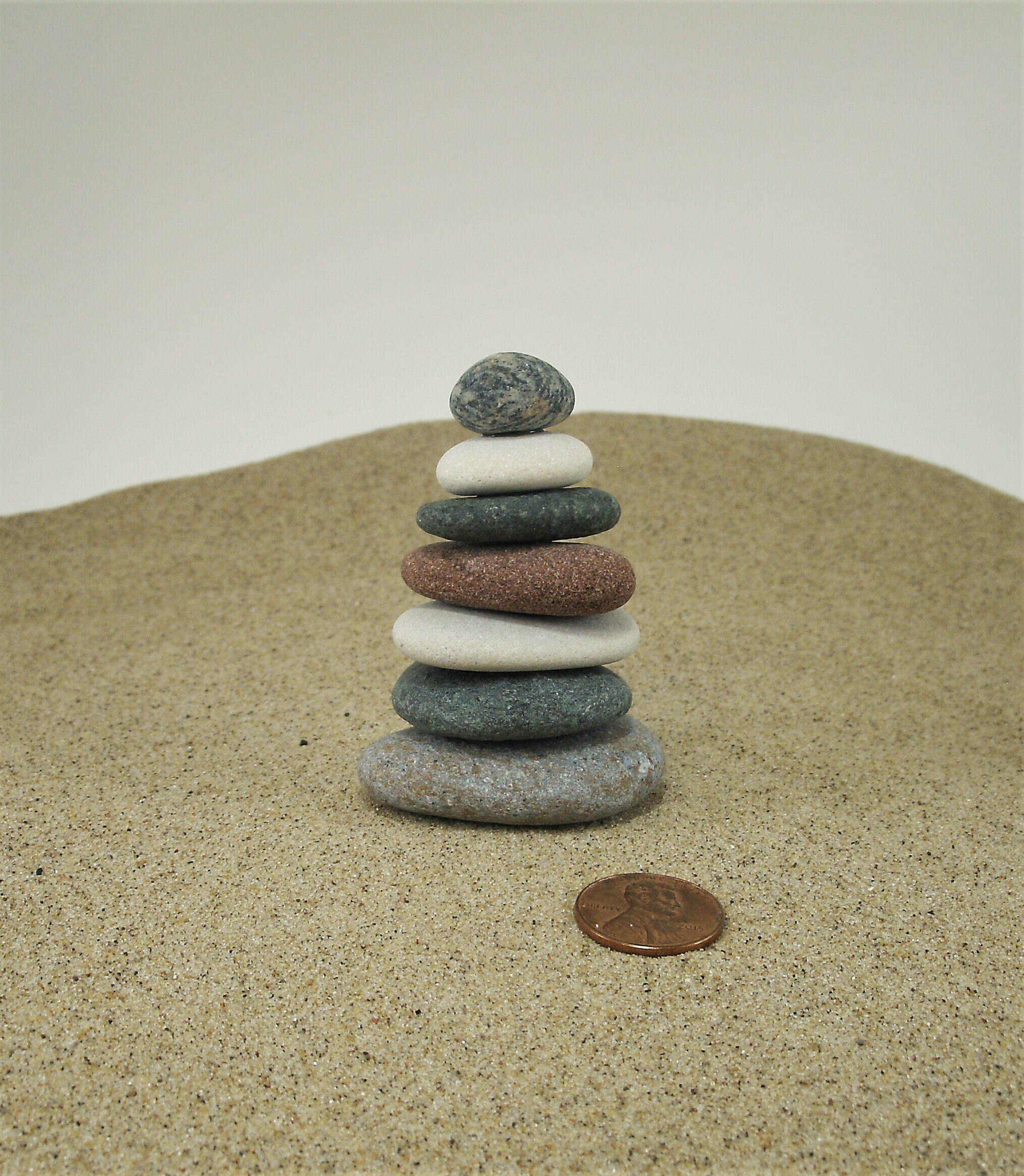 Stacked Rock Cairn Sculpture #444, Lake Michigan Stacked Stone, Balance ...