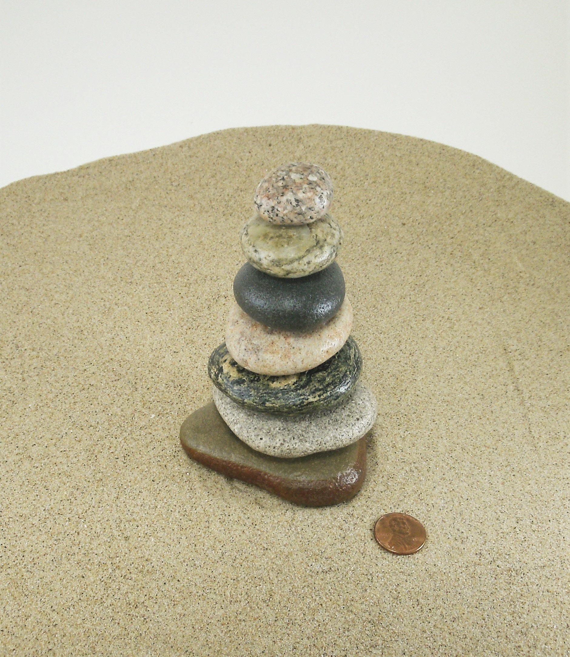 Stone Cairn, Natural Miniature Lake Michigan Beach Stone Cairn Marker ...