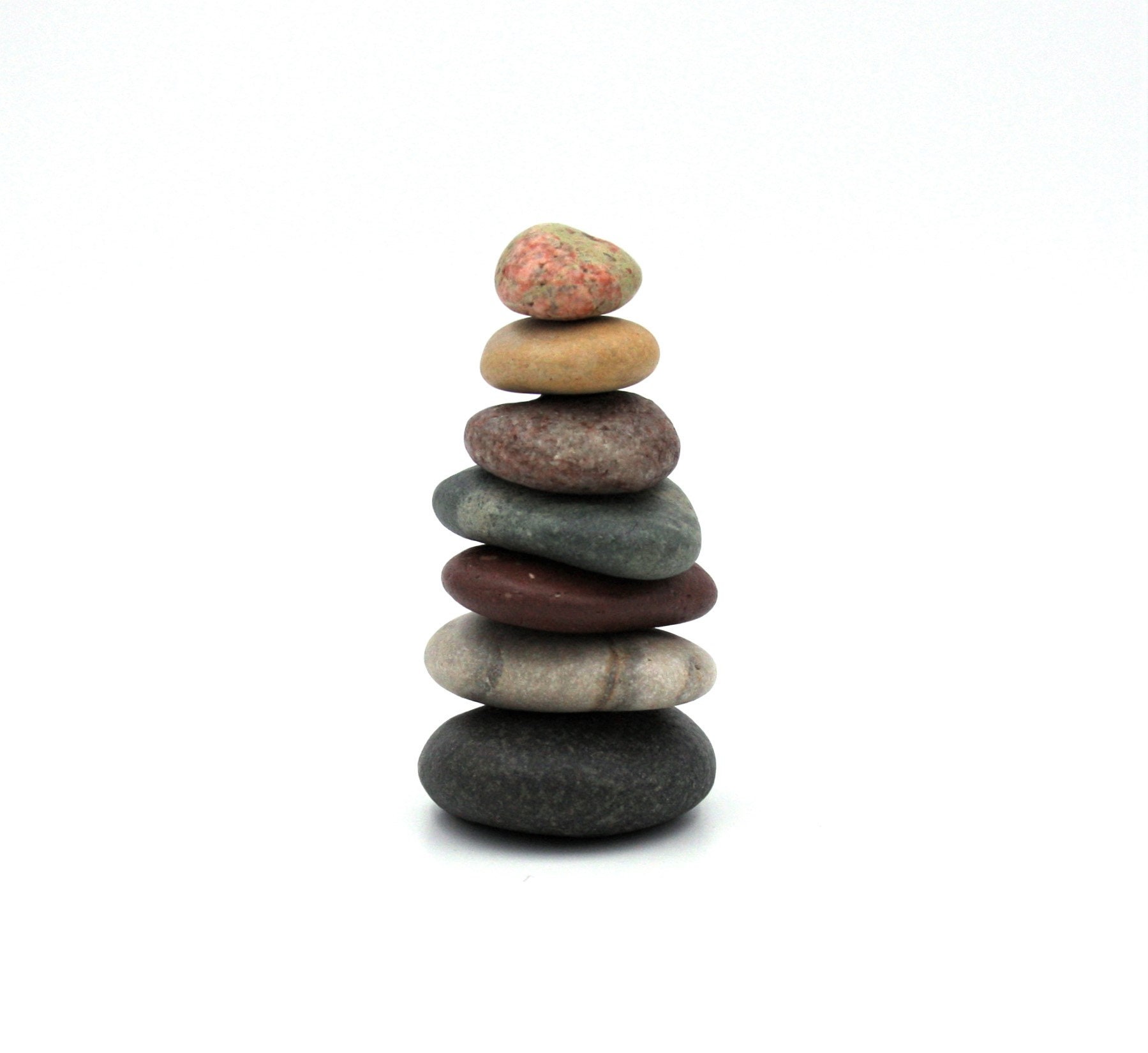 Small Stone Cairn, Natural Pure Michigan Beach Stone Cairn Sculpture ...