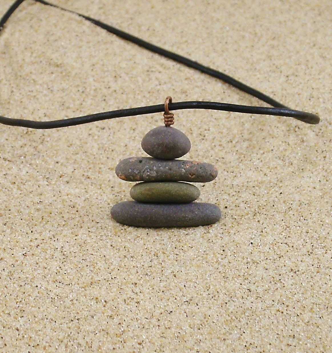 Inukshuk Pendant Necklace from Lake Superior, Long Length Stone ...