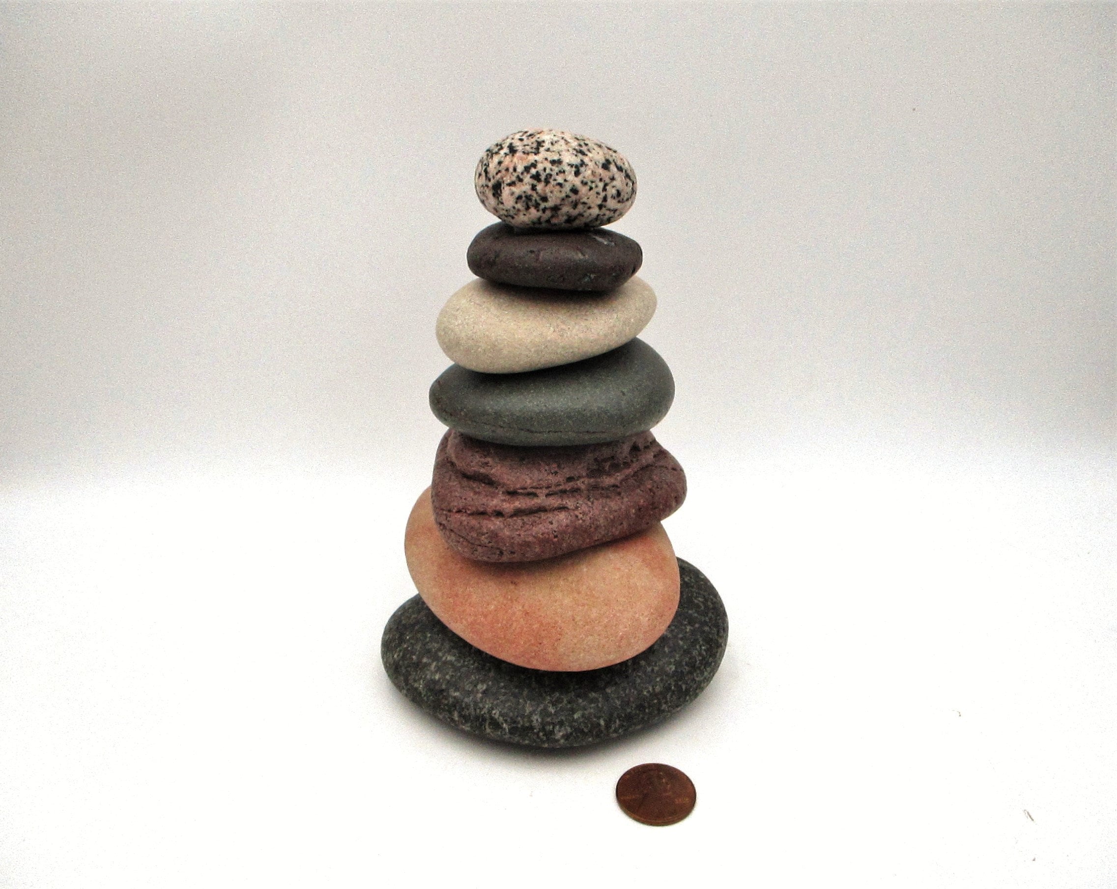 Colorful Rock Cairn from Lakes Superior and Michigan #387, Natural ...