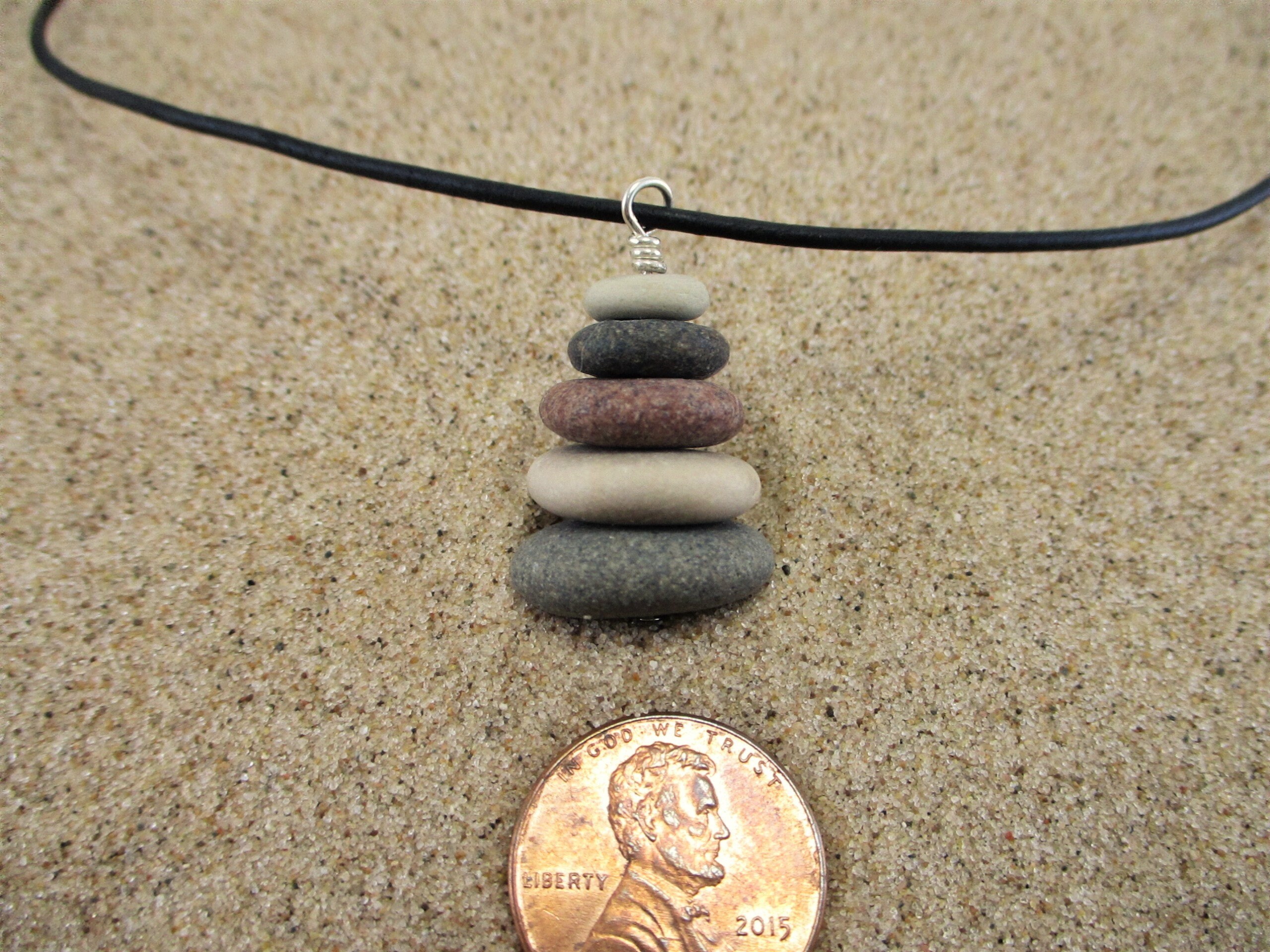 Pure Michigan Stone Cairn Necklace, 18 Inch Pebble Pendant with ...