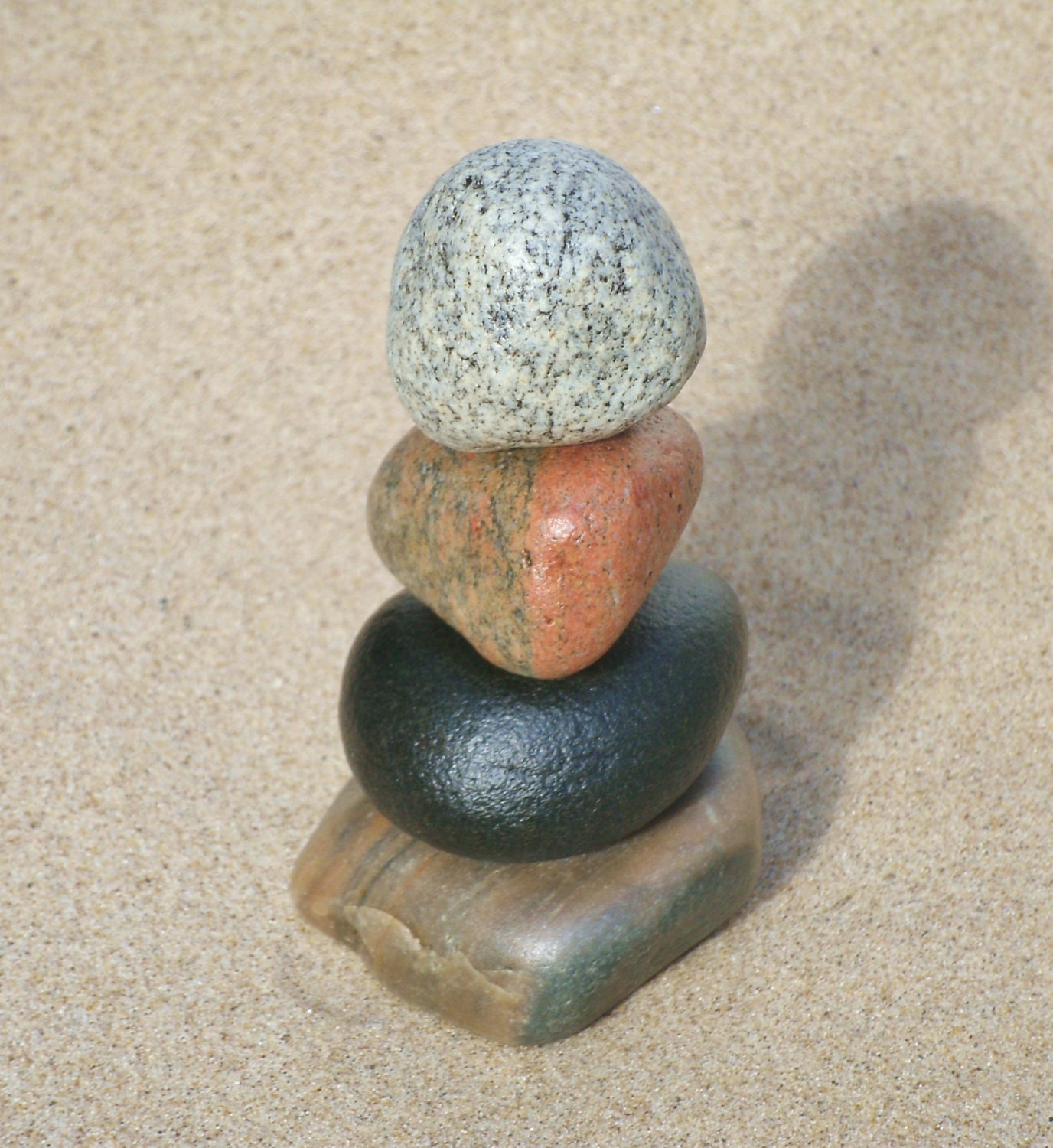 Stacked Rock Cairn Sculpture #215, Lake Michigan Stacked Stone, Balance ...
