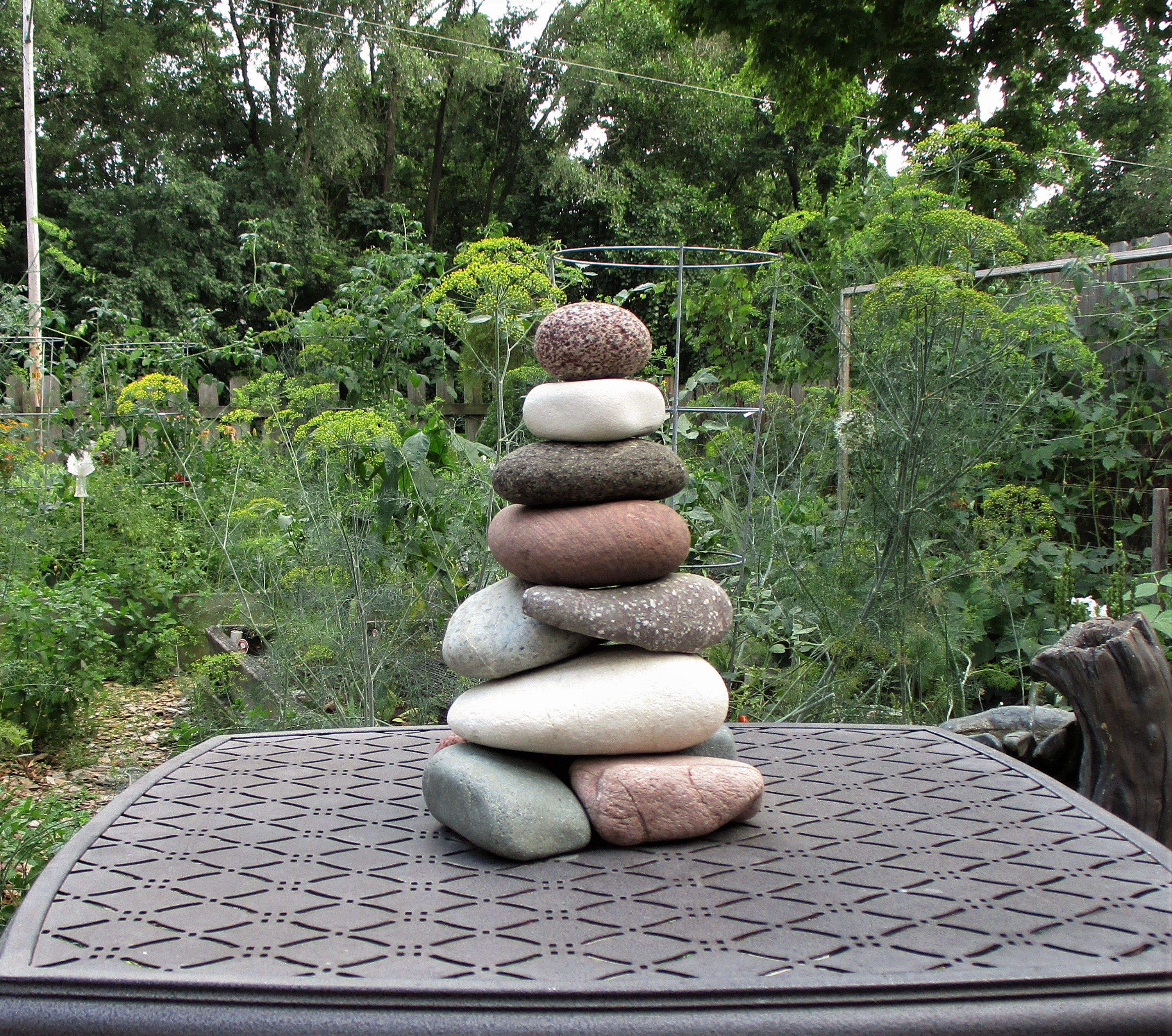 Large Beach Stone Garden Cairn, Re-Stackable Lake Michigan & Lake ...