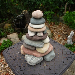 Large Zen Stacked Stone Garden Cairn, Lake Michigan & Lake Superior ...