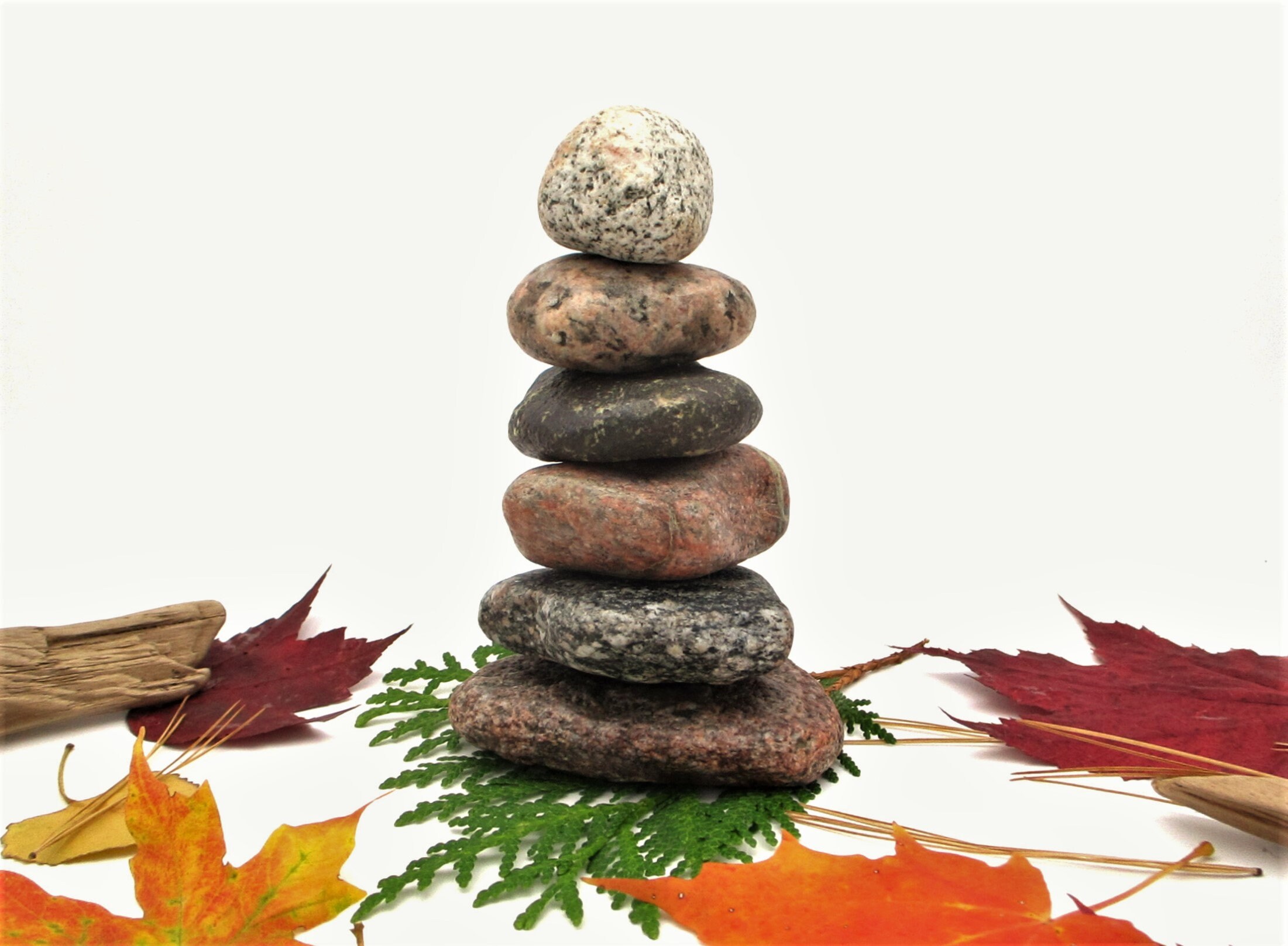 Stacked Rock Cairn, Lake Michigan Stone Messenger Cairn Sculpture #349 ...