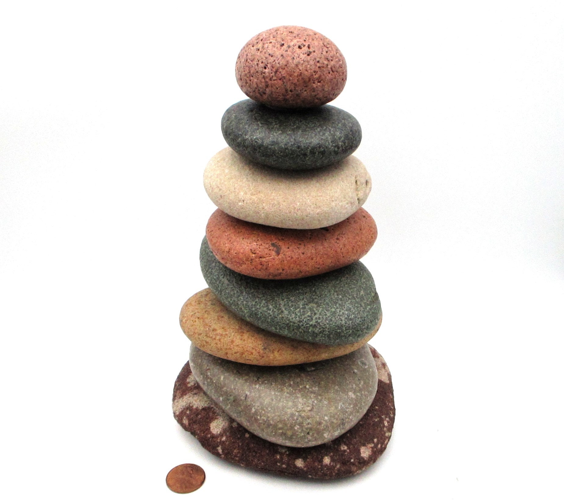 Colorful Rock Cairn from Lakes Superior and Michigan #349, Large ...