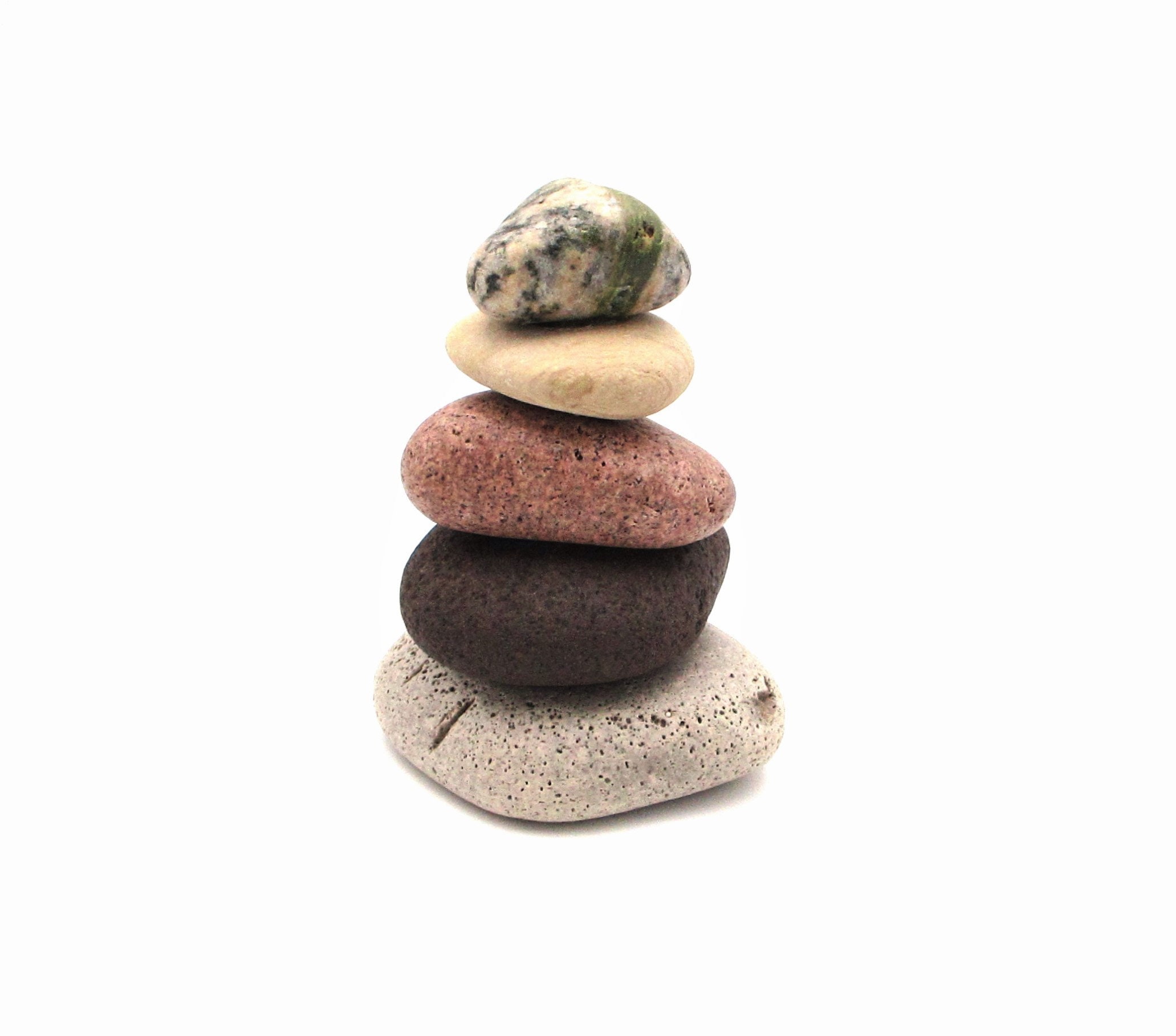 Rock Cairn for Home or Office, Pure Michigan Beach Stone Cairn #100 ...