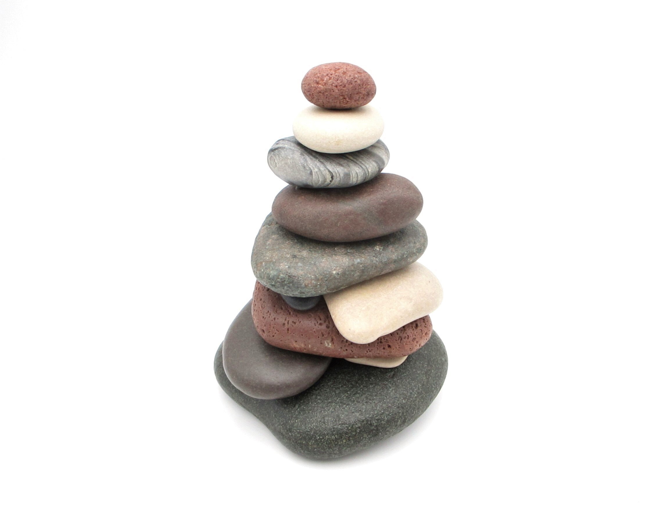 Rock Cairn for Home or Office, Pure Michigan Beach Stone Cairn #171 ...