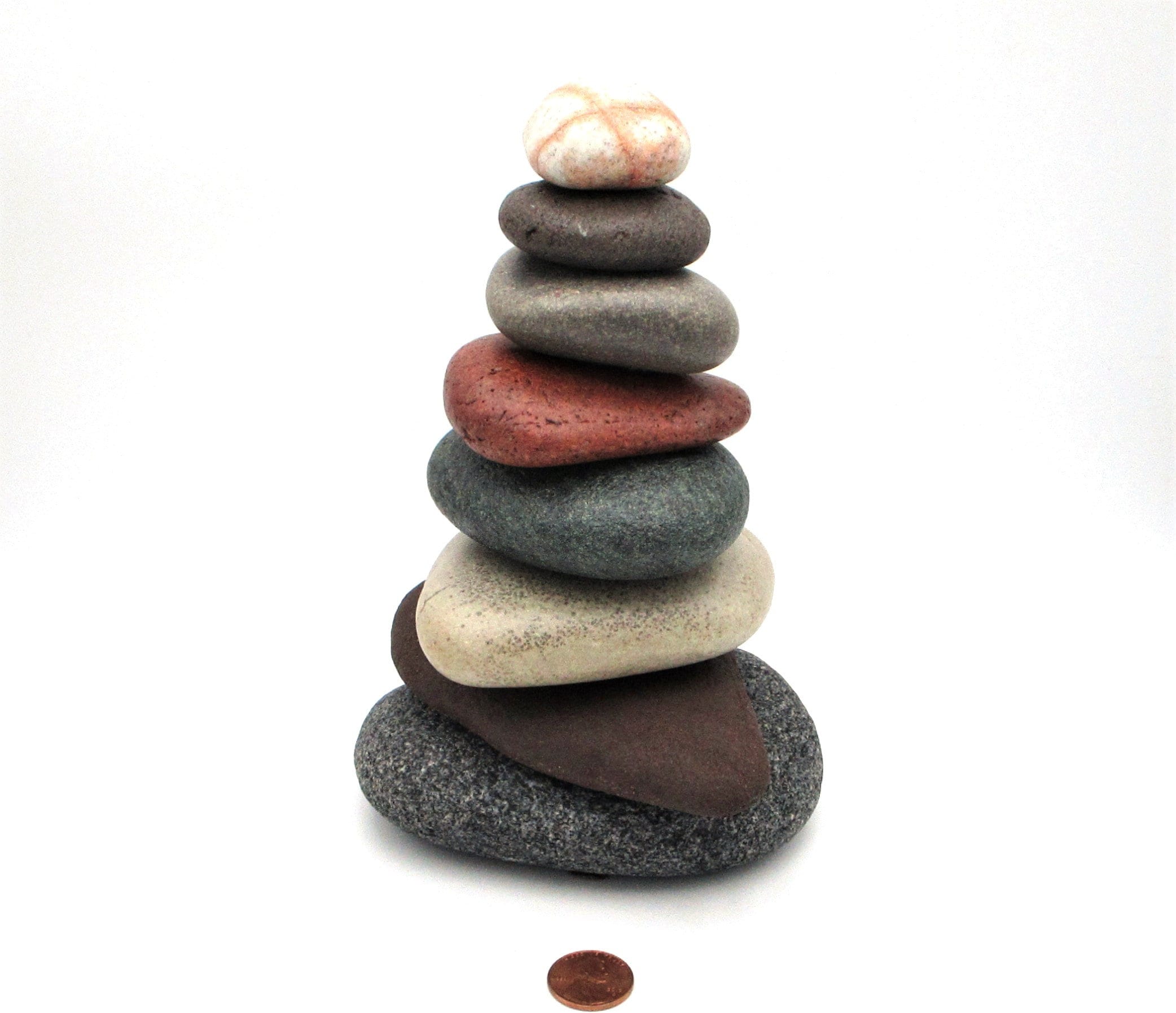Large Pure Michigan Stone Cairn #119, Stacked Beach Stones, Rock Cairn ...