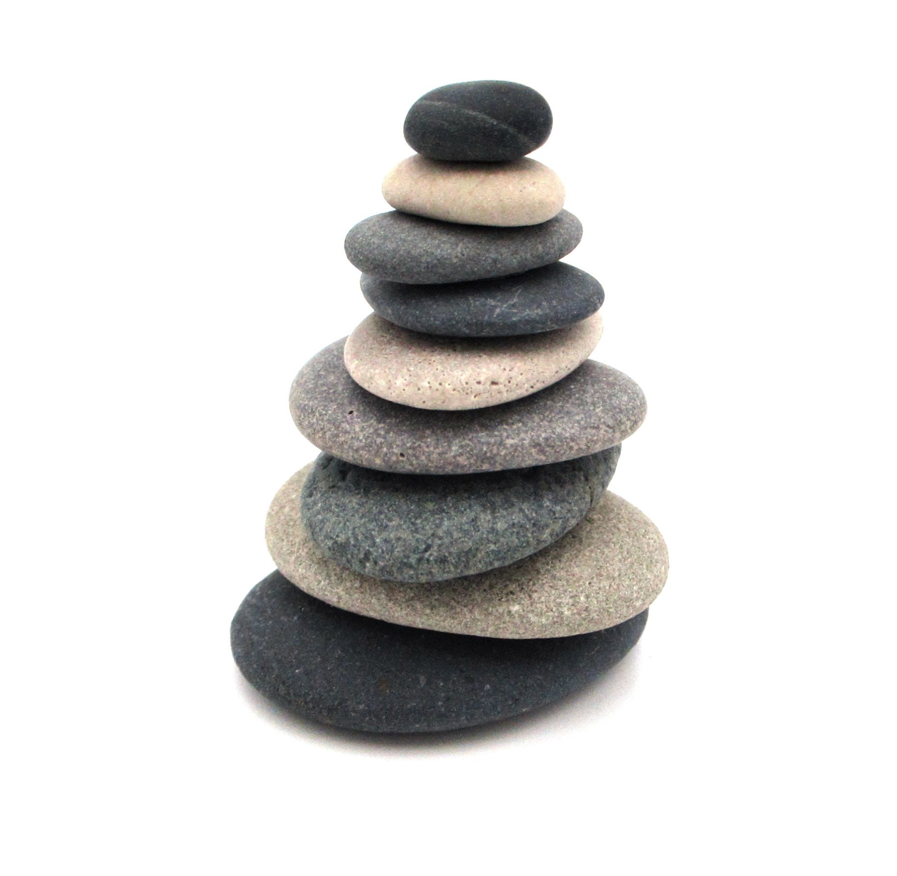 Small Pebble Beach Stone Cairn, Natural Lake Michigan Rock Cairn Marker ...
