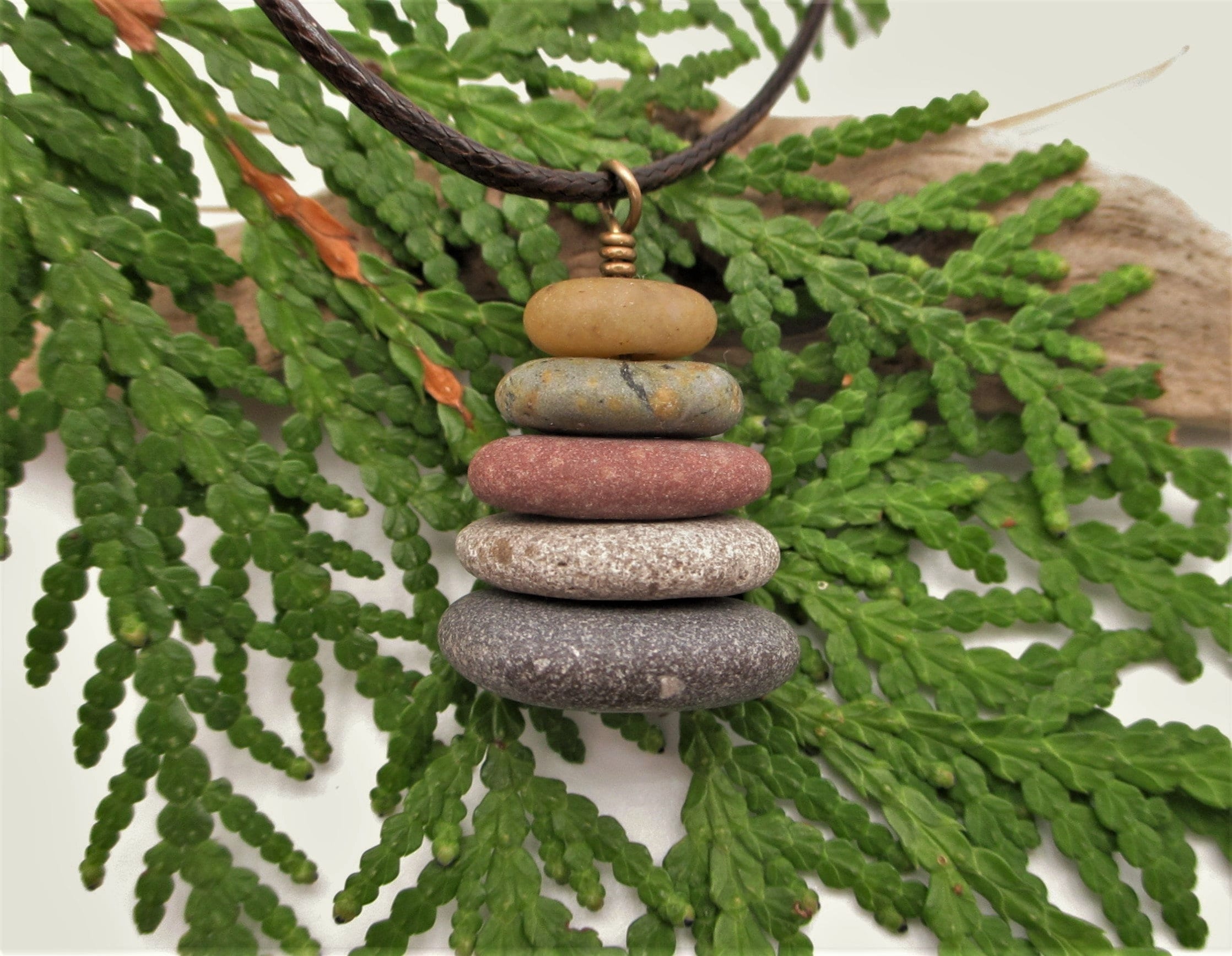 Pure Michigan Beach Pebble Cairn Pendant Necklace With Gift Box pure-michigan-beach-pebble-cairn-pendant-necklace-with-gift-box