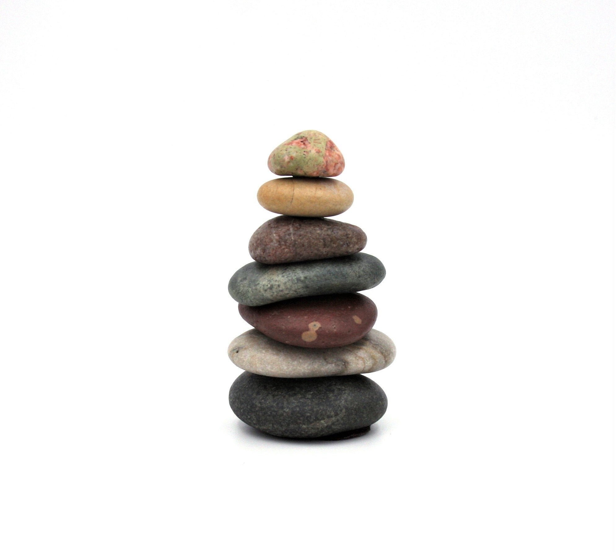Small Stone Cairn, Natural Pure Michigan Beach Stone Cairn Sculpture ...