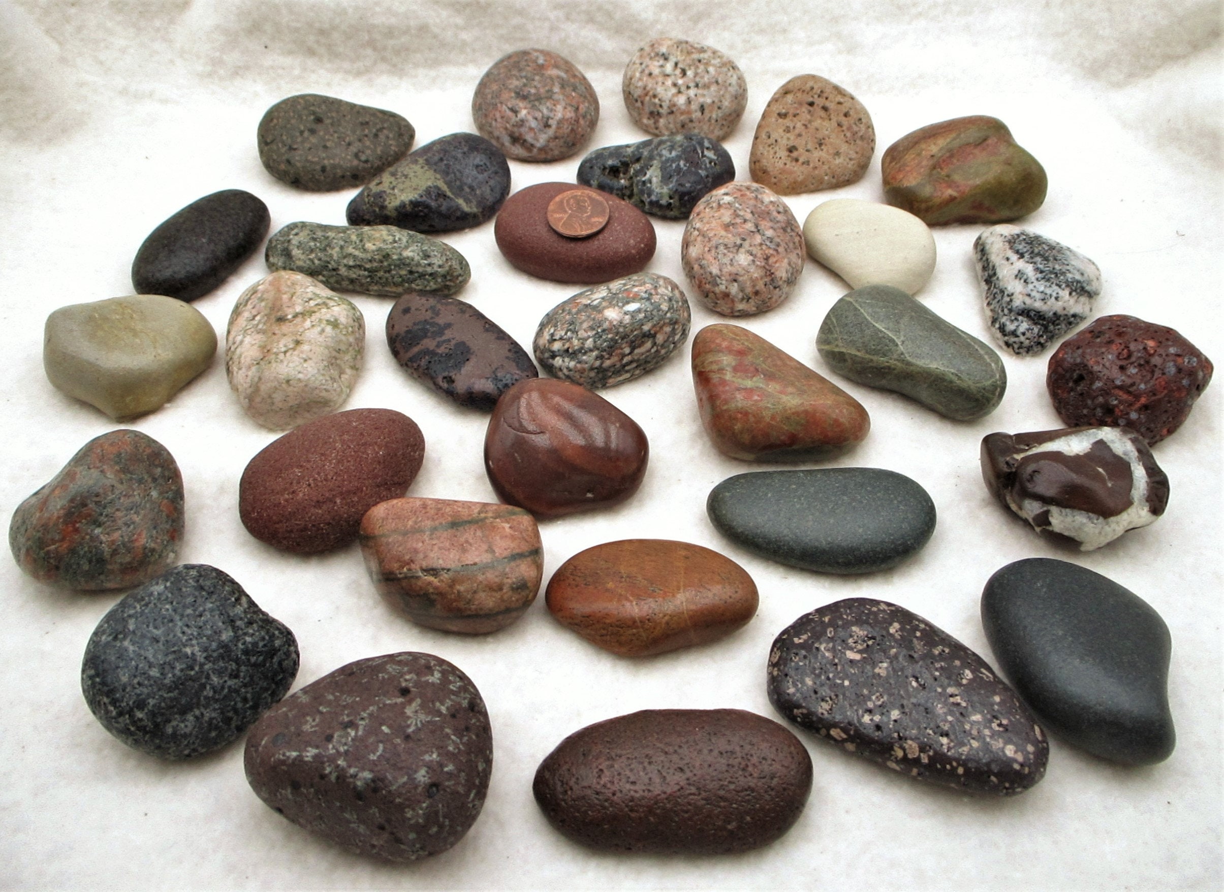 Colorful Lake Michigan and Lake Superior Stone Assortment with Banded ...