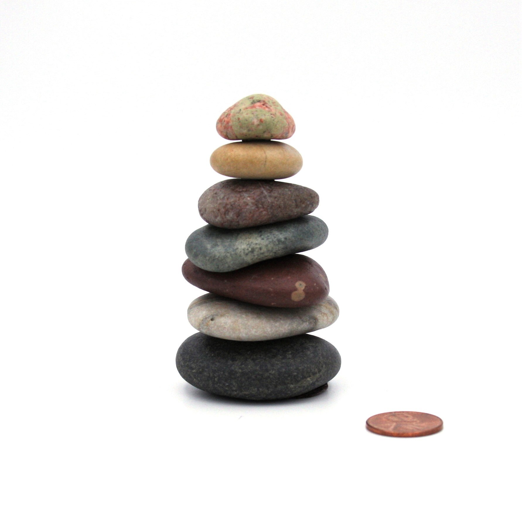 Small Stone Cairn, Natural Pure Michigan Beach Stone Cairn Sculpture ...