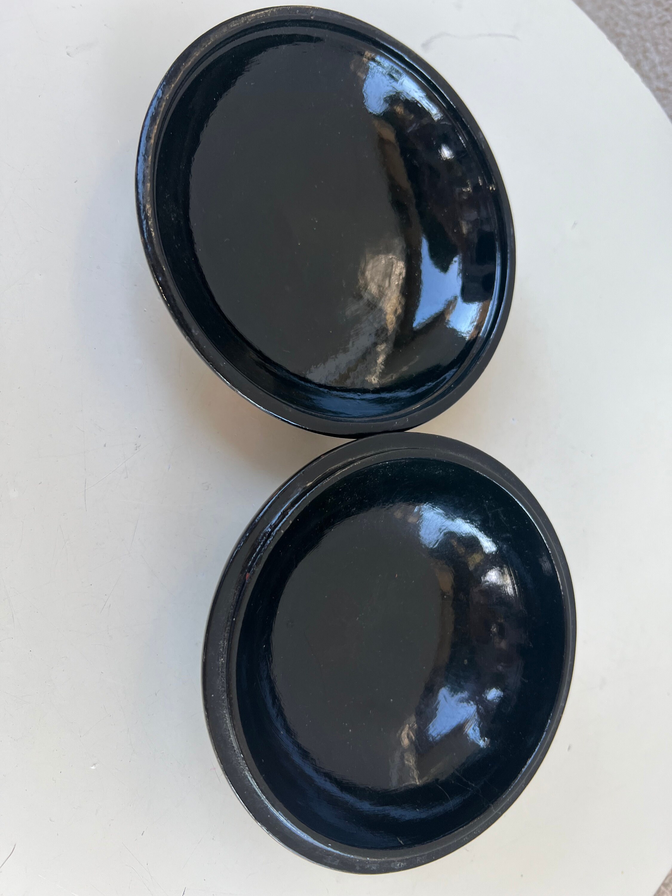 Vintage USSR Russian Black Lacquer Round Box Wood Inlay Animal Theme ...