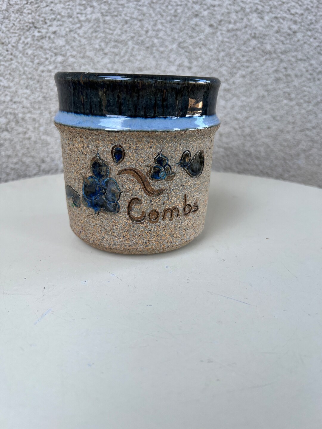 Vtg Cup “combs” Studio Art Pottery Signed 4 1/4” X 4” - Etsy
