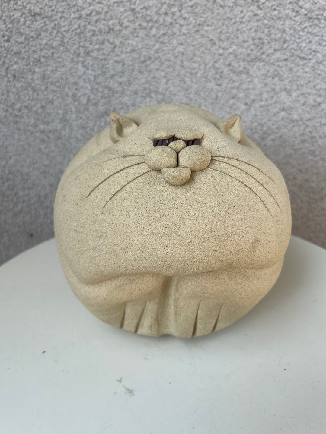 Vintage Fat Cat Round Bank Stoneware Sz 8” X 7” - Etsy