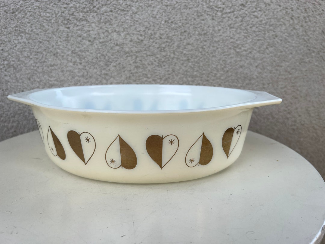 Vintage Pyrex Cinderella Casserole Bowl Golden Hearts 2 1/2 Qt Handles Milk Glass - Etsy