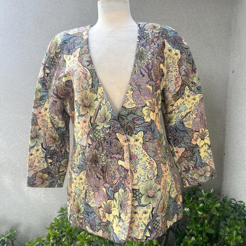 Cat Print Jacket - Etsy