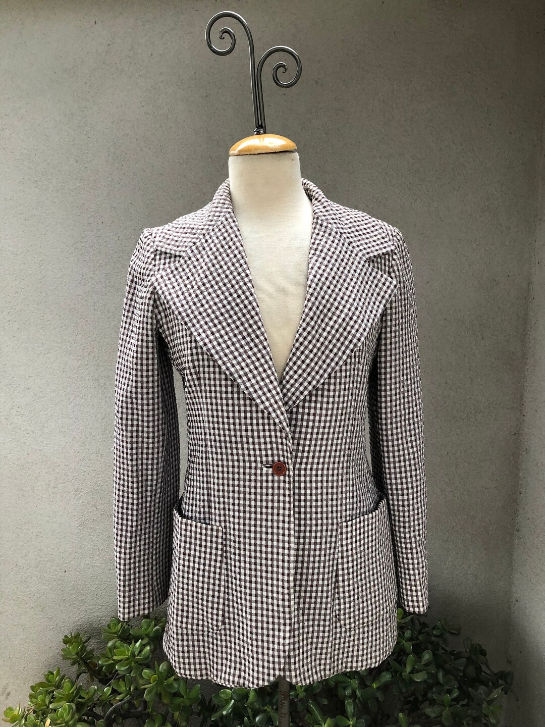 Vintage 70s Seersucker Blazer: Mod Brown White Lined Jacket, Medium - Etsy