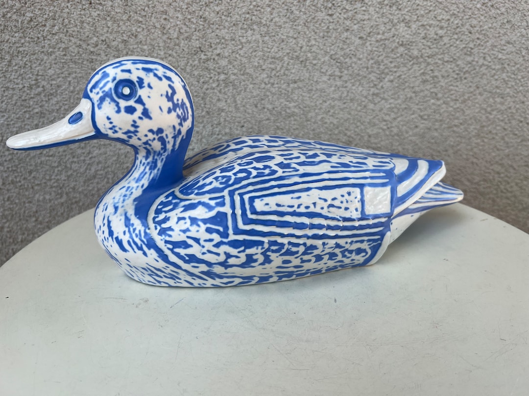 Vintage Pablo Zabal Ceramic Duck Pottery: Chilean Folk Art (14” X 5” X ...