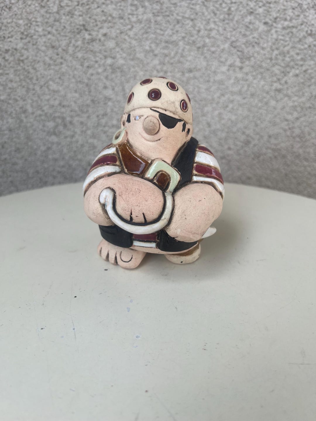 Vintage Launa Art Pottery Pirate Man One Leg Figurine 3D Signed - Etsy