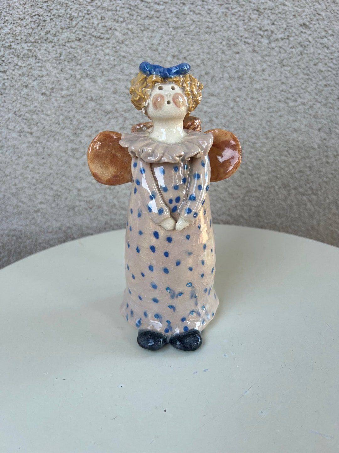 Vintage Studio Art Pottery Angel Figurine Signed Grillo - Etsy