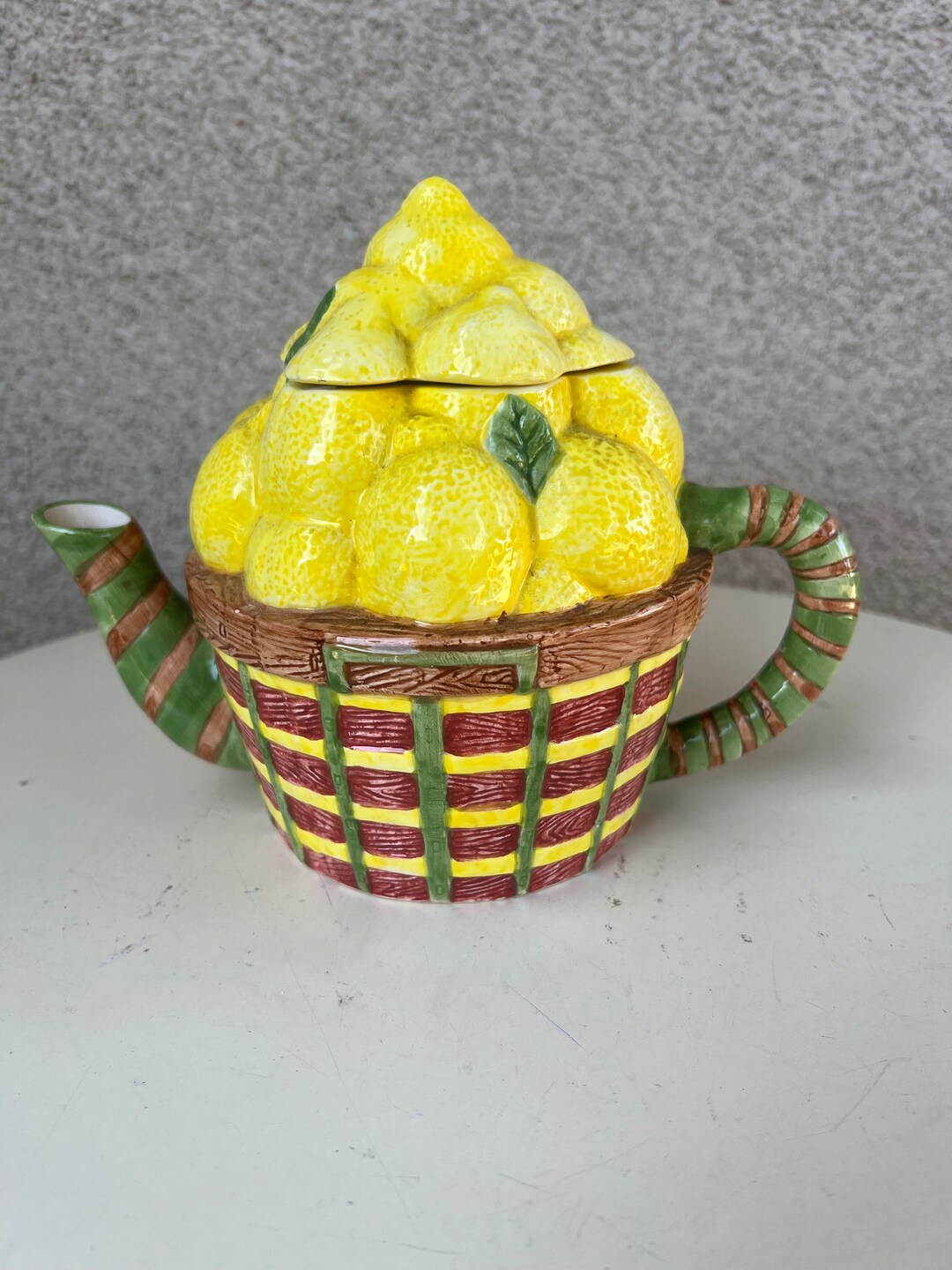 Vintage Teapot Lemon Theme 1995 Cardinal Inc Ceramic Holds 20 Oz - Etsy