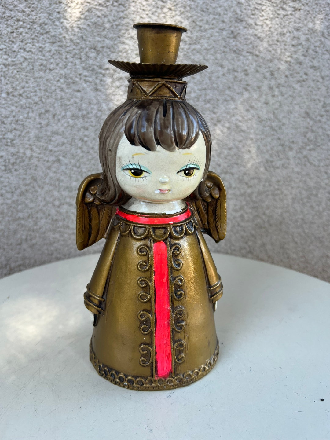 Vintage 60s Kitsch Paper Mache Girl Candleholder by Dickerson Made in ...