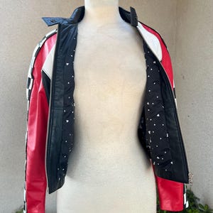 Vintage Leather Jacket Checkers Racing Theme Sz S by Split End Ltd. - Etsy