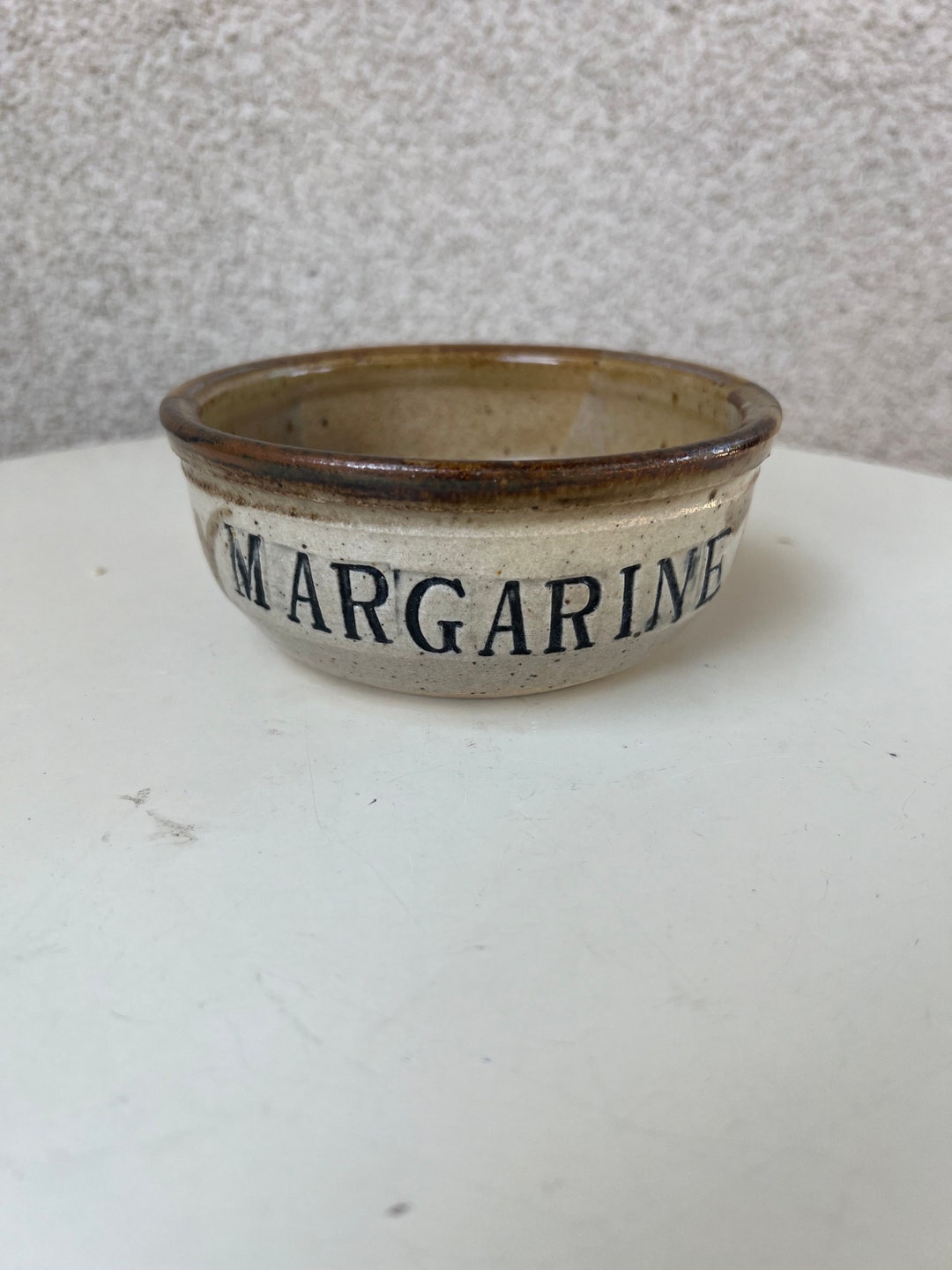 Vintage Studio Art Pottery Margarine Bowl 2” X 5” With Knife Holder - Etsy