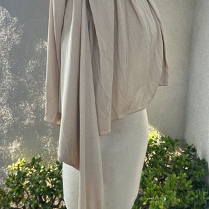 Vintage 70s Disco Shrug Bolero Jacket Jersey Stretch Champagne Color Sz ...