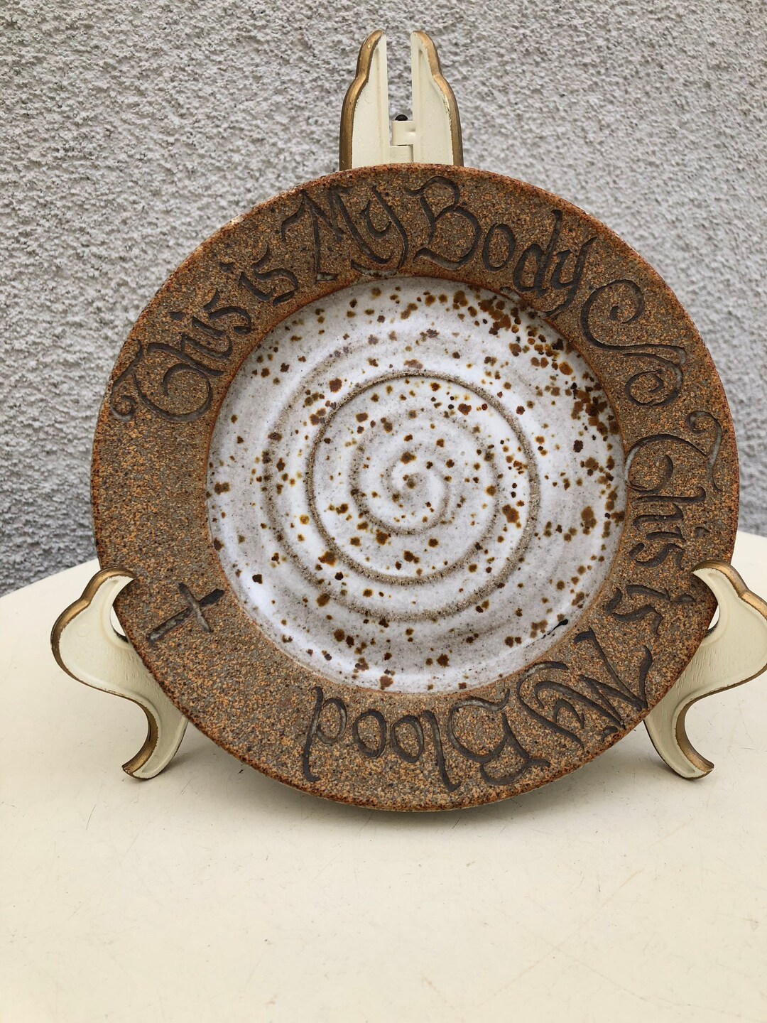 Vintage Studio Arts Stoneware Pottery Plate 7” Religious “this is My ...